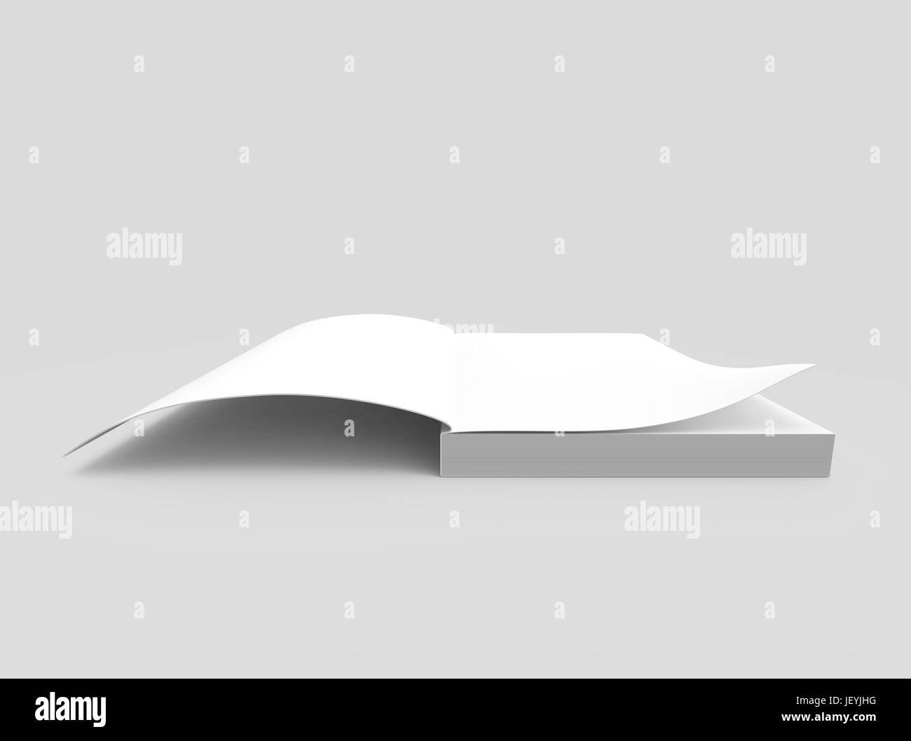 blank 3d rendering thick open book, isolated gray background, elevated ...