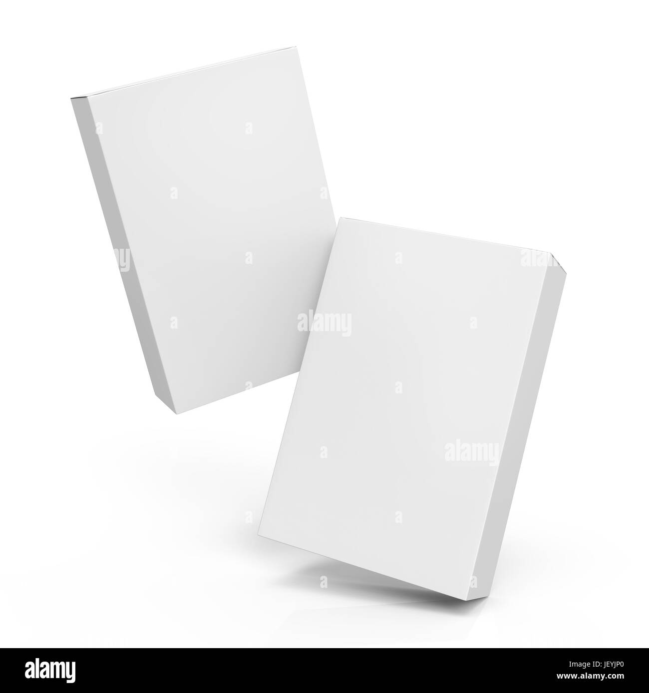 two slanting blank white paper boxes 3d rendering for design use, one ...
