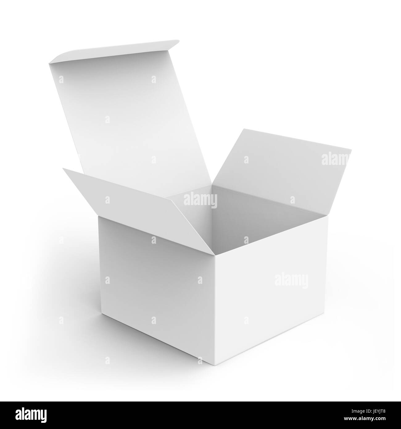 blank right tilt white open paper box 3d rendering for design use ...