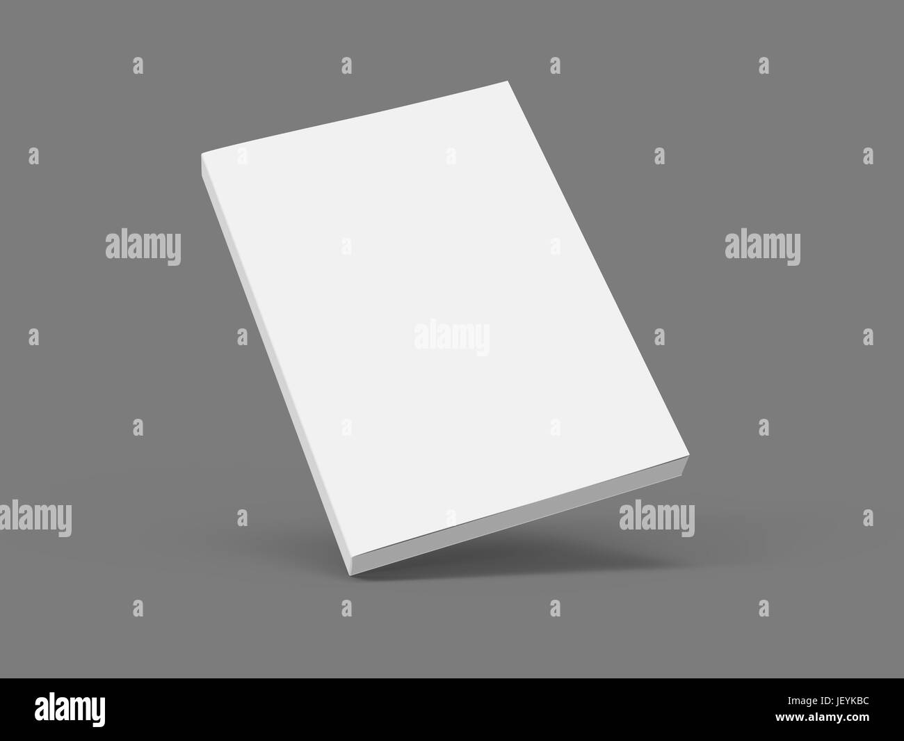 slanting blank 3d rendering white book, isolated dark gray background ...
