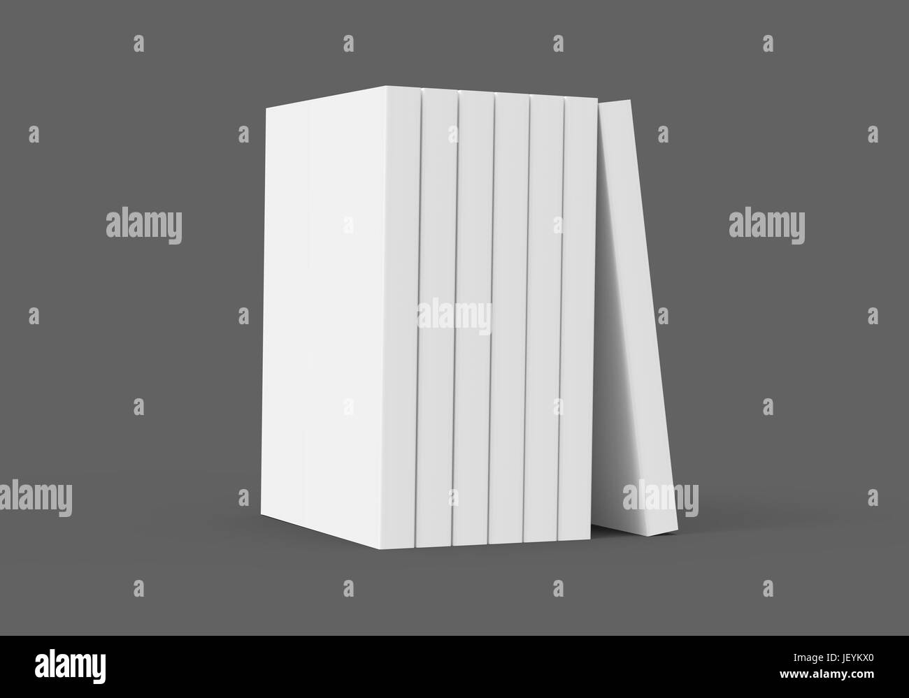 six 3d rendering right tilt blank books placed together and a book ...
