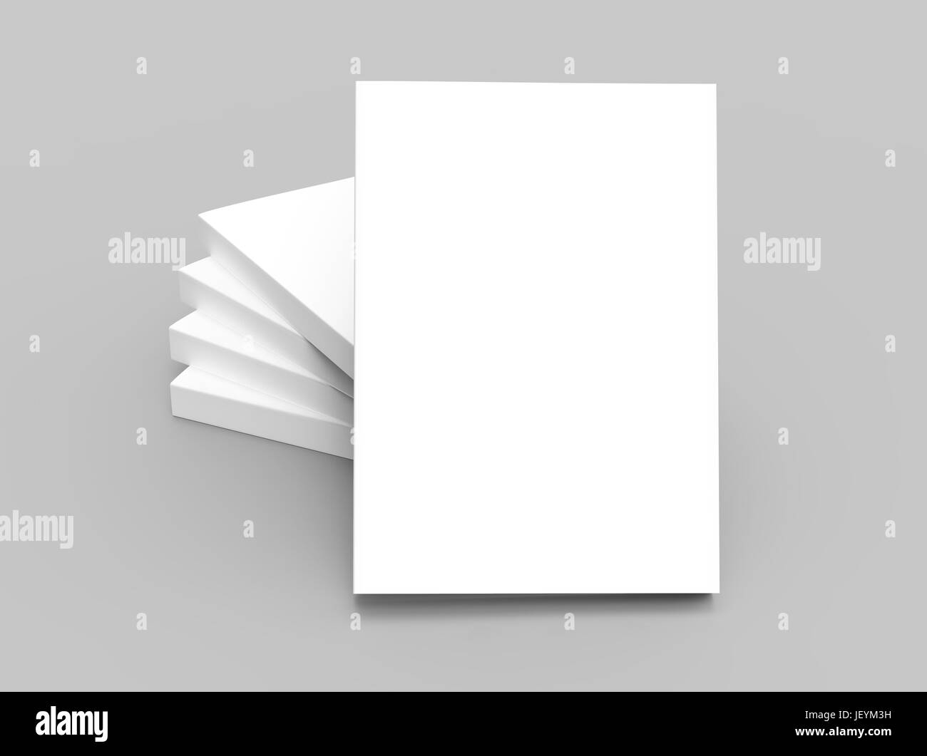 one book leaning on four stacking blank right tilt books placed in ...