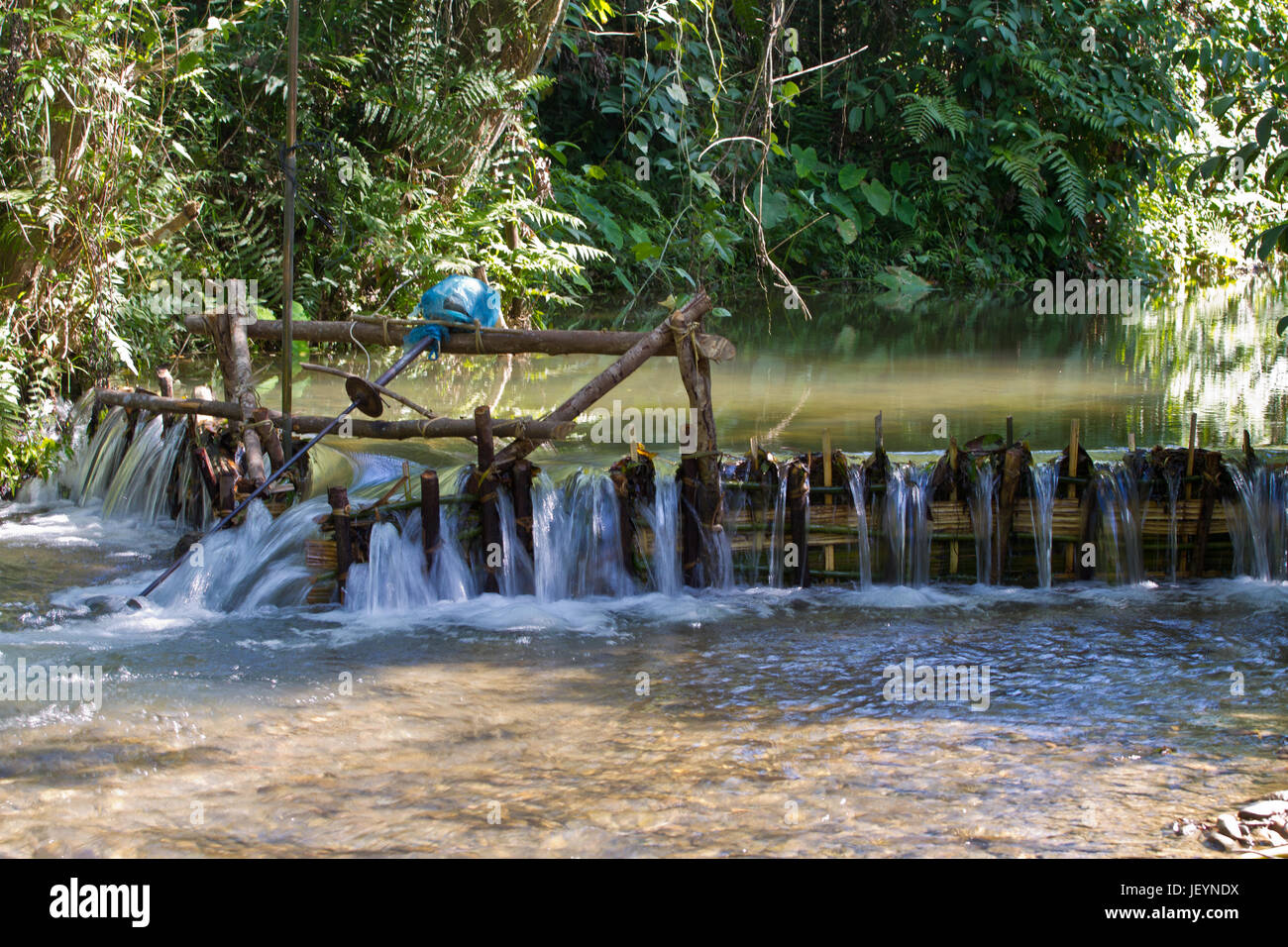 Improvised run-of-stream micro hydro electricity generation. , Laos ...