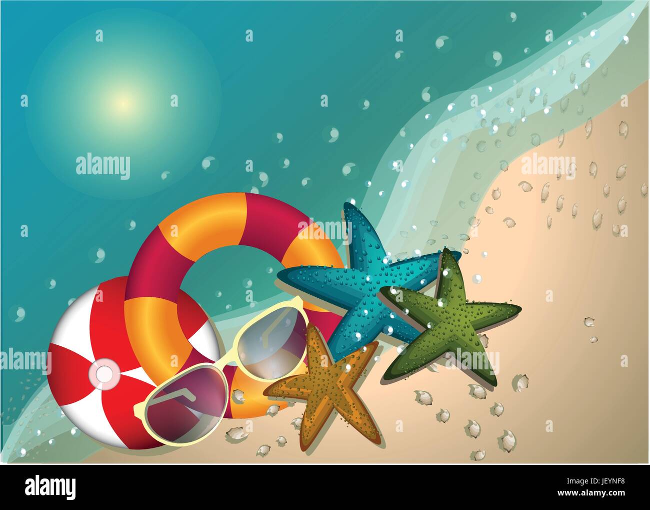 Summer beach vector concept,background, illustration Stock Vector Image ...