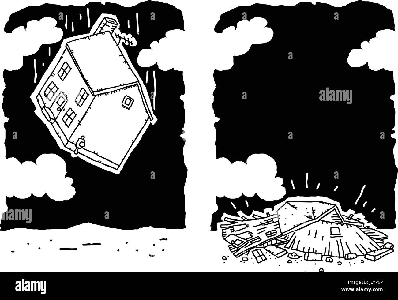 Cartoon house Black and White Stock Photos & Images - Alamy