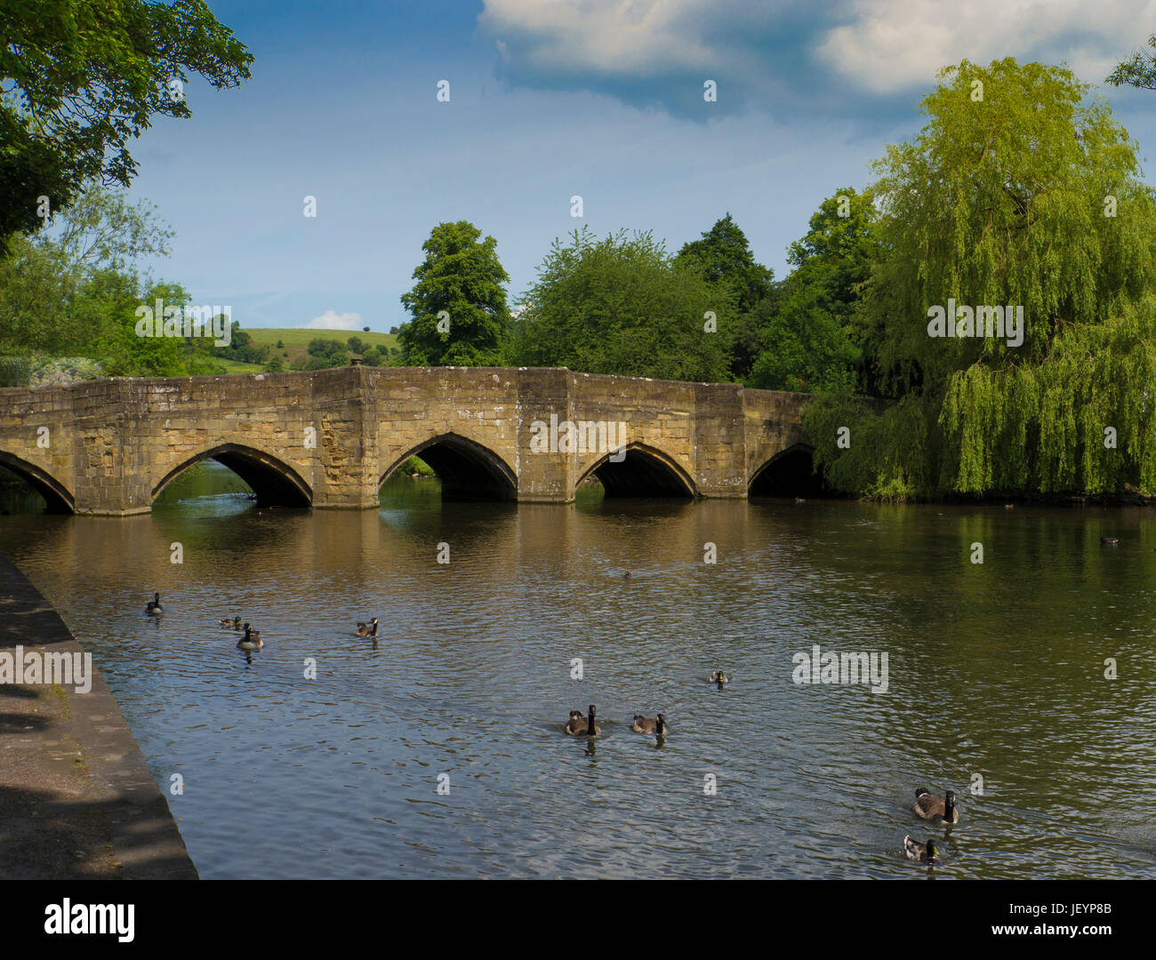 Bakewell Bridge ,Derbyshire ,England Stock Photo - Alamy