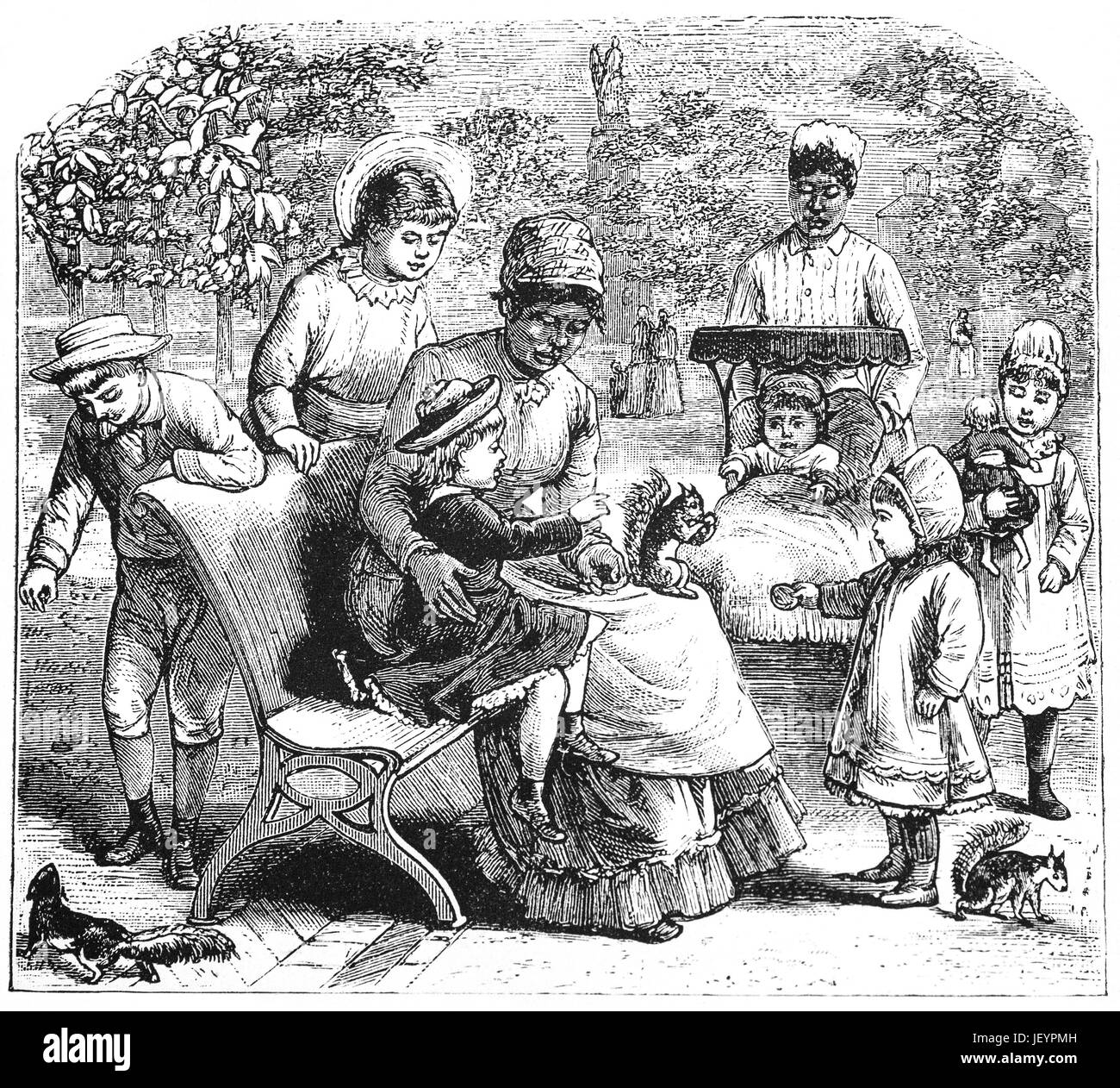 Usa park children playing Black and White Stock Photos & Images - Alamy