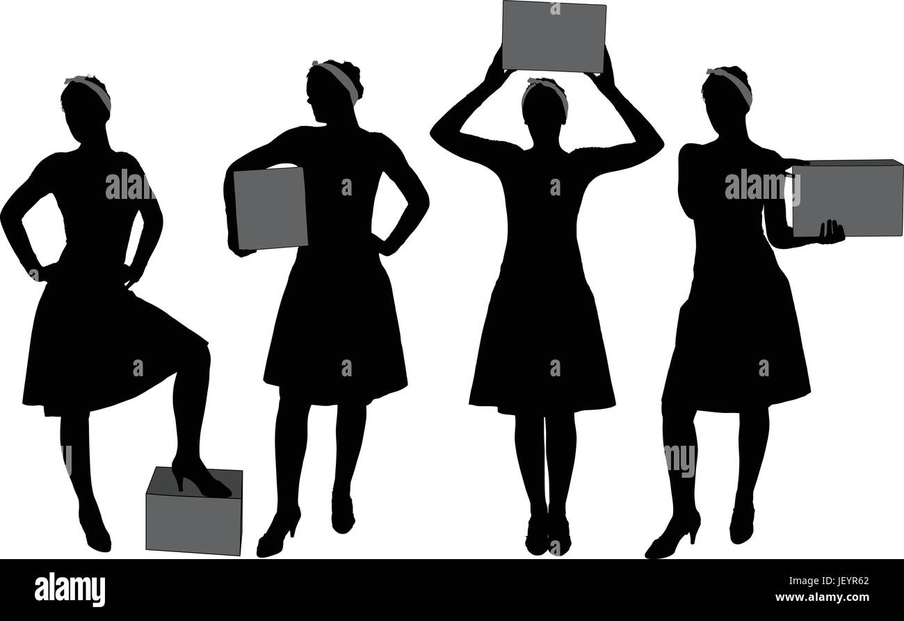 Woman packing boxes Stock Vector Images - Alamy