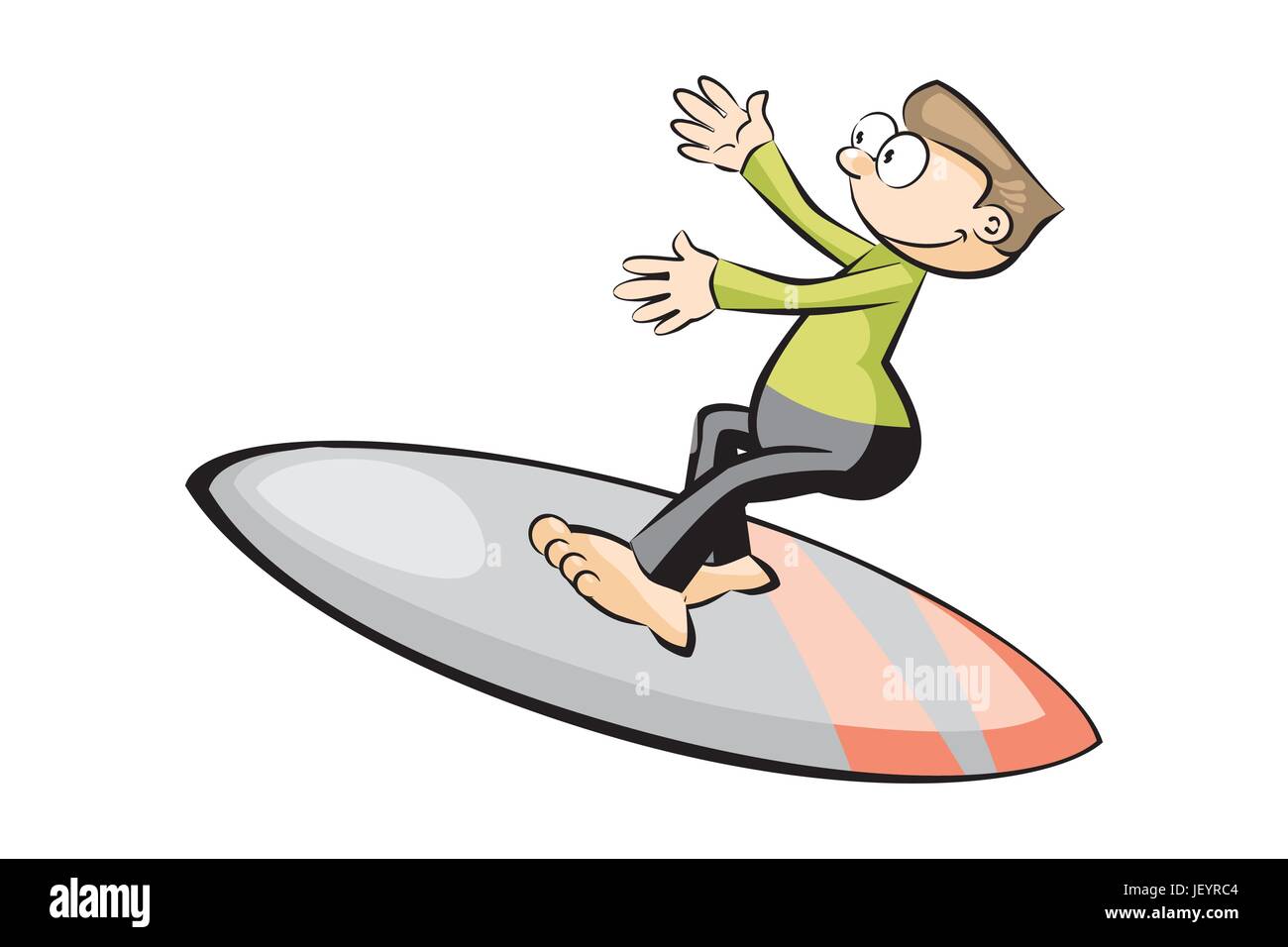 Cartoon surfer isolated on white. Conceptual vector illustration Stock ...