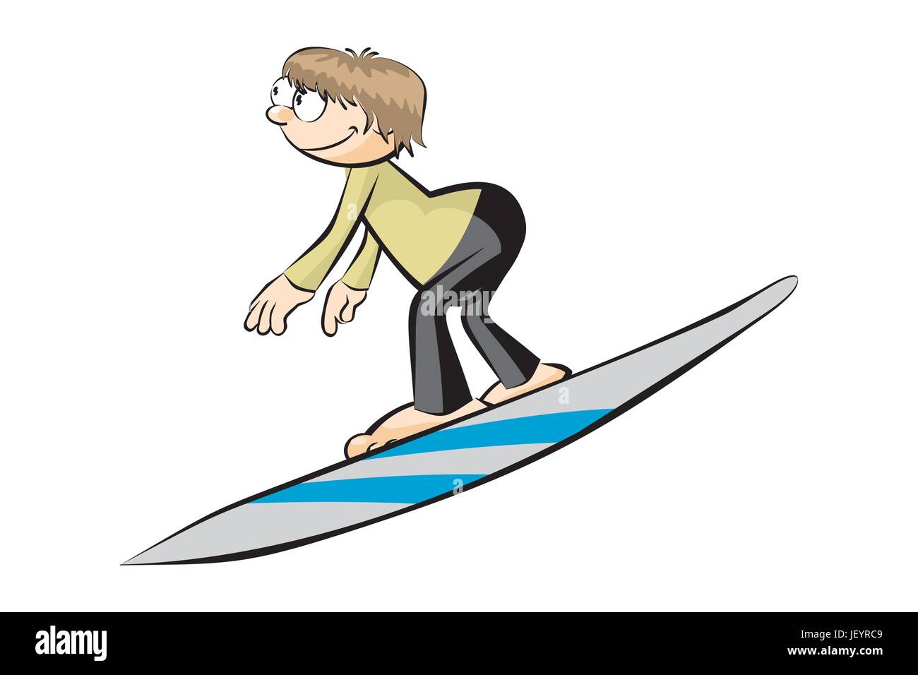 Cartoon surfer isolated on white. Conceptual vector illustration Stock ...