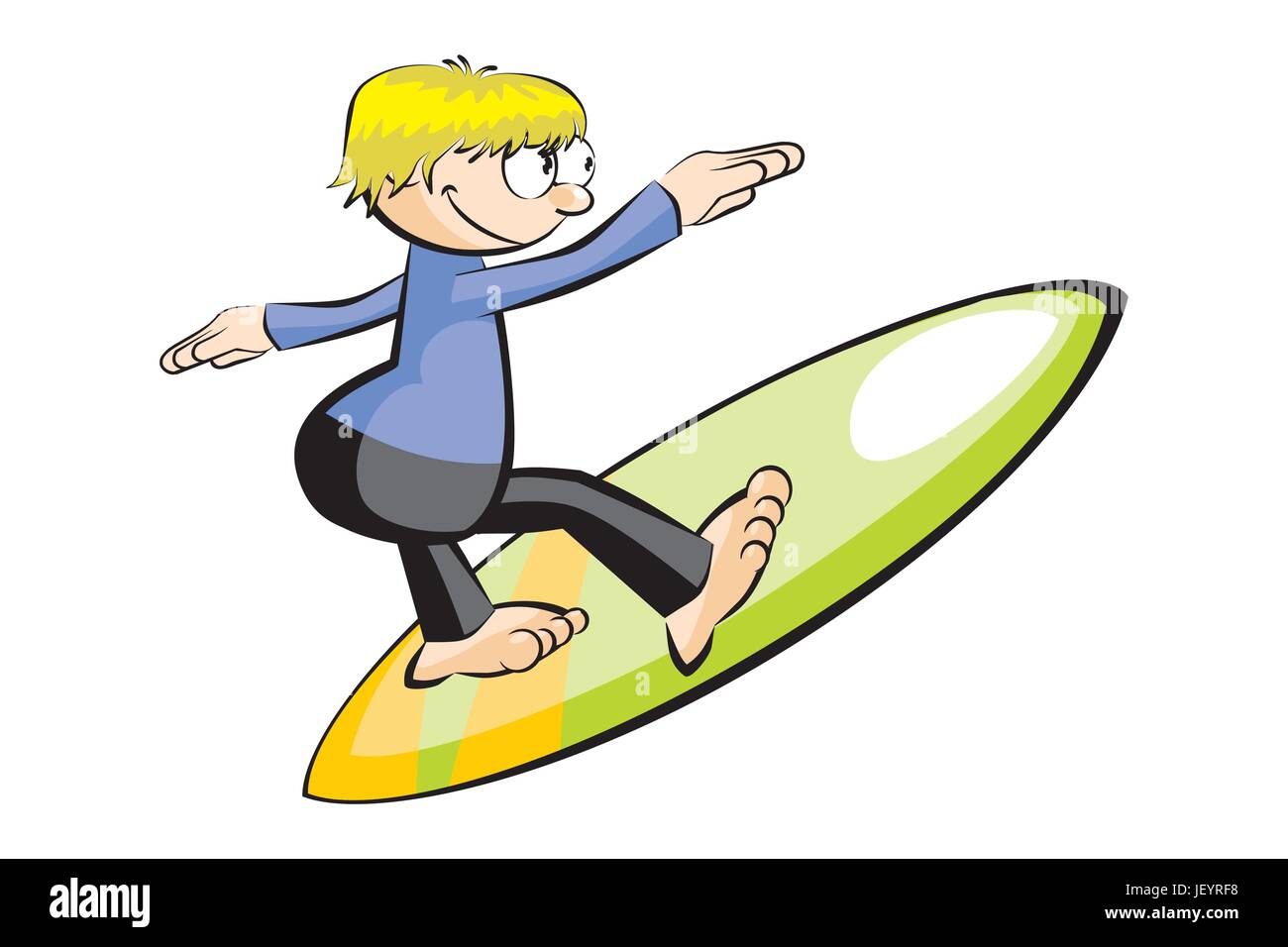 Cartoon surfer man smiling hi-res stock photography and images - Alamy
