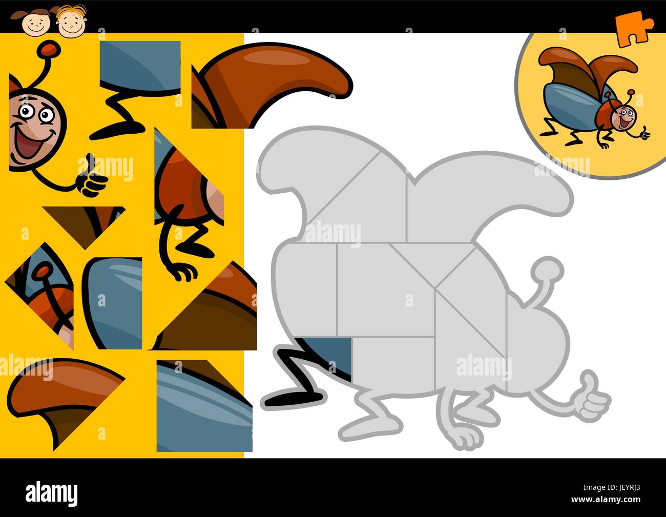 education, insect, beetle, illustration, bug, jigsaw, puzzle, jigsaw ...