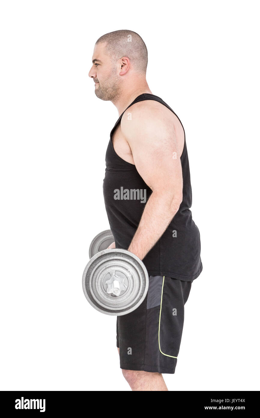 Bodybuilder lifting heavy barbell weights Stock Photo - Alamy