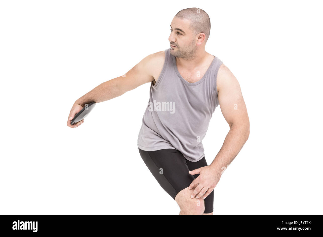 Athlete discus throwing Stock Photo - Alamy