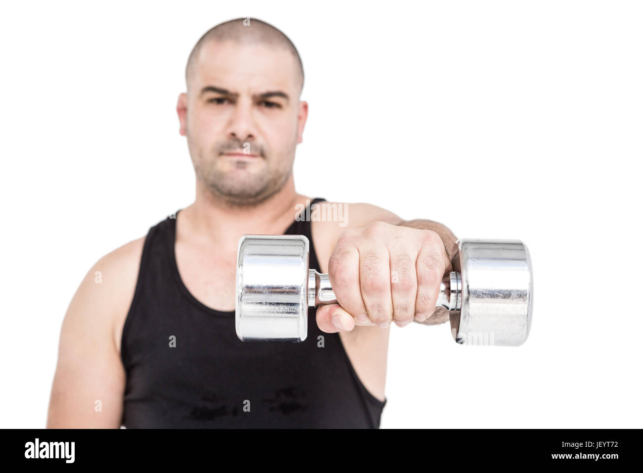 Bodybuilder lifting dumbbell Stock Photo - Alamy
