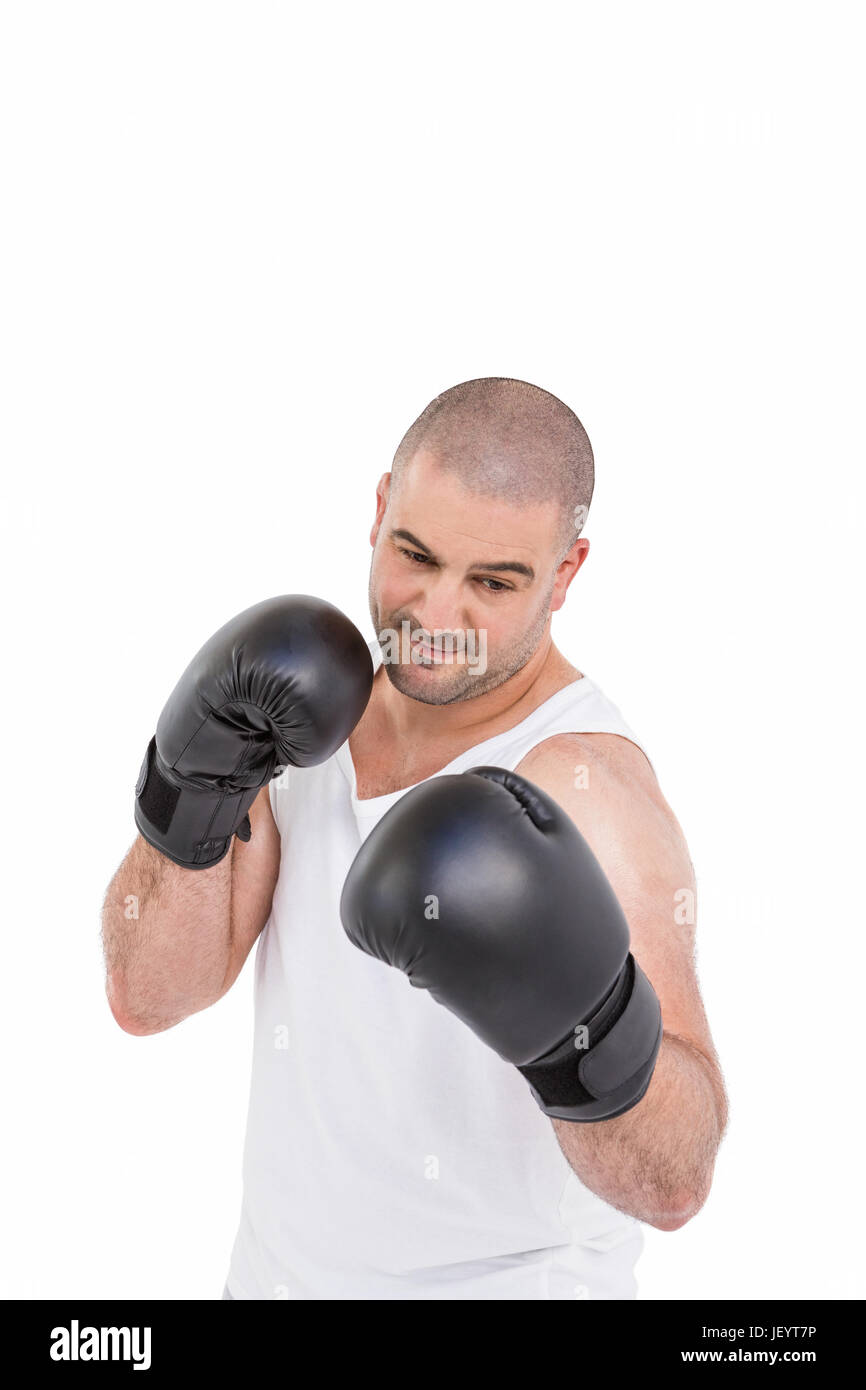 Confident boxer performing boxing stance Stock Photo - Alamy