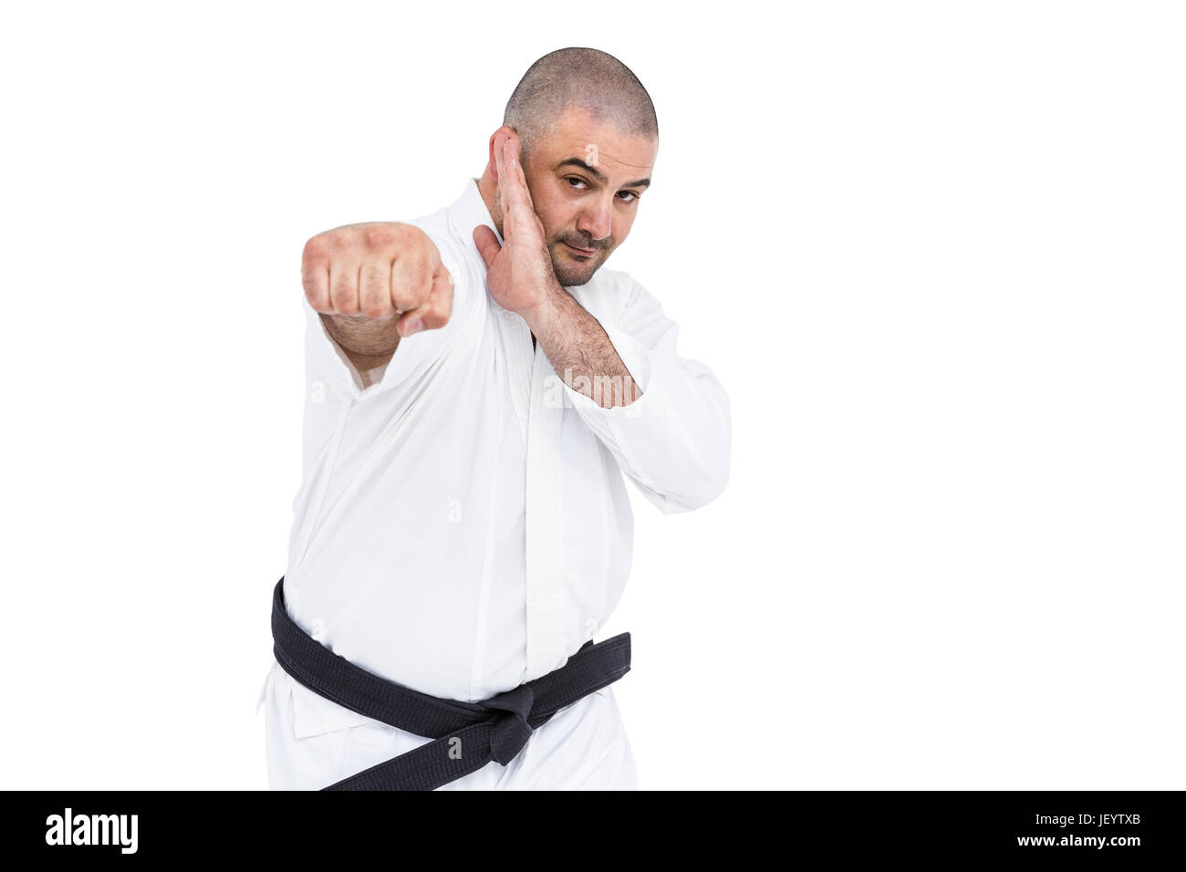 Fighter performing karate stance Stock Photo - Alamy