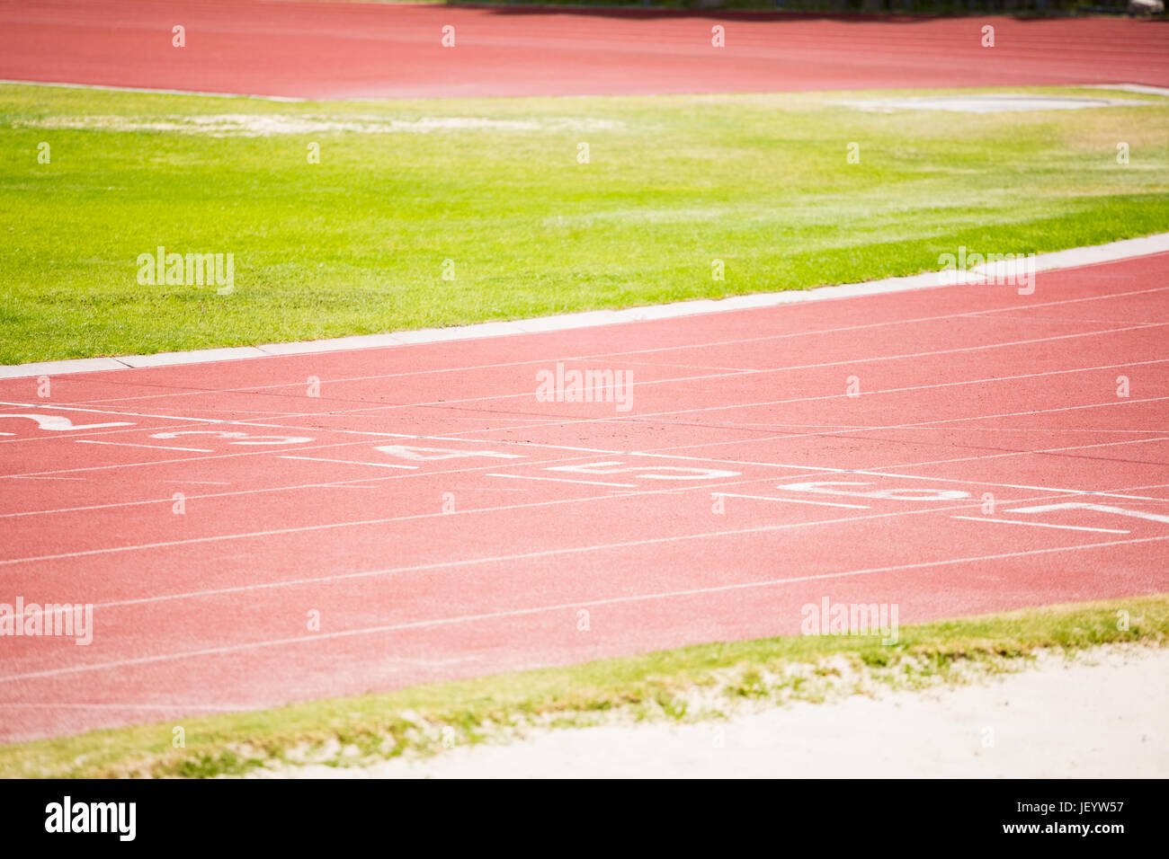 View of running track Stock Photo - Alamy