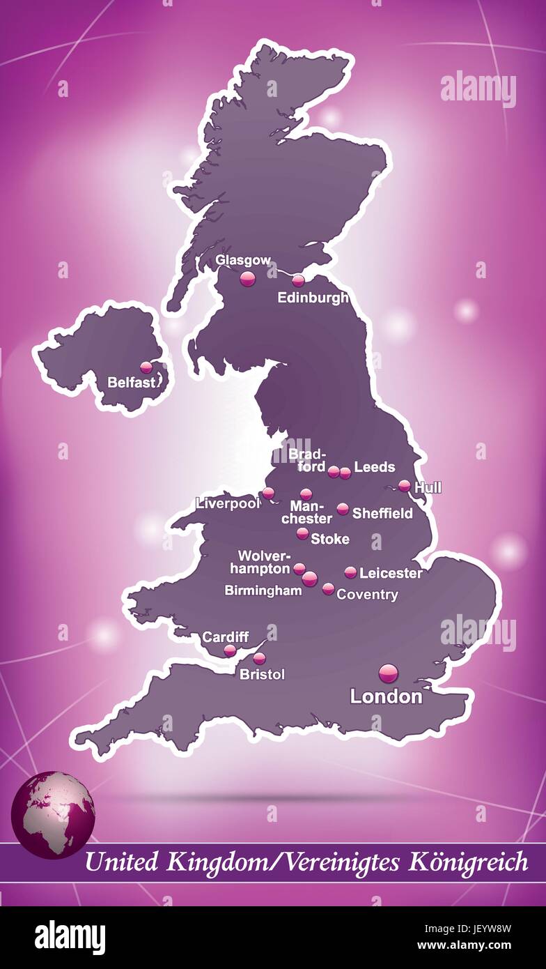 island map of england abstract background in violet Stock Vector Image ...