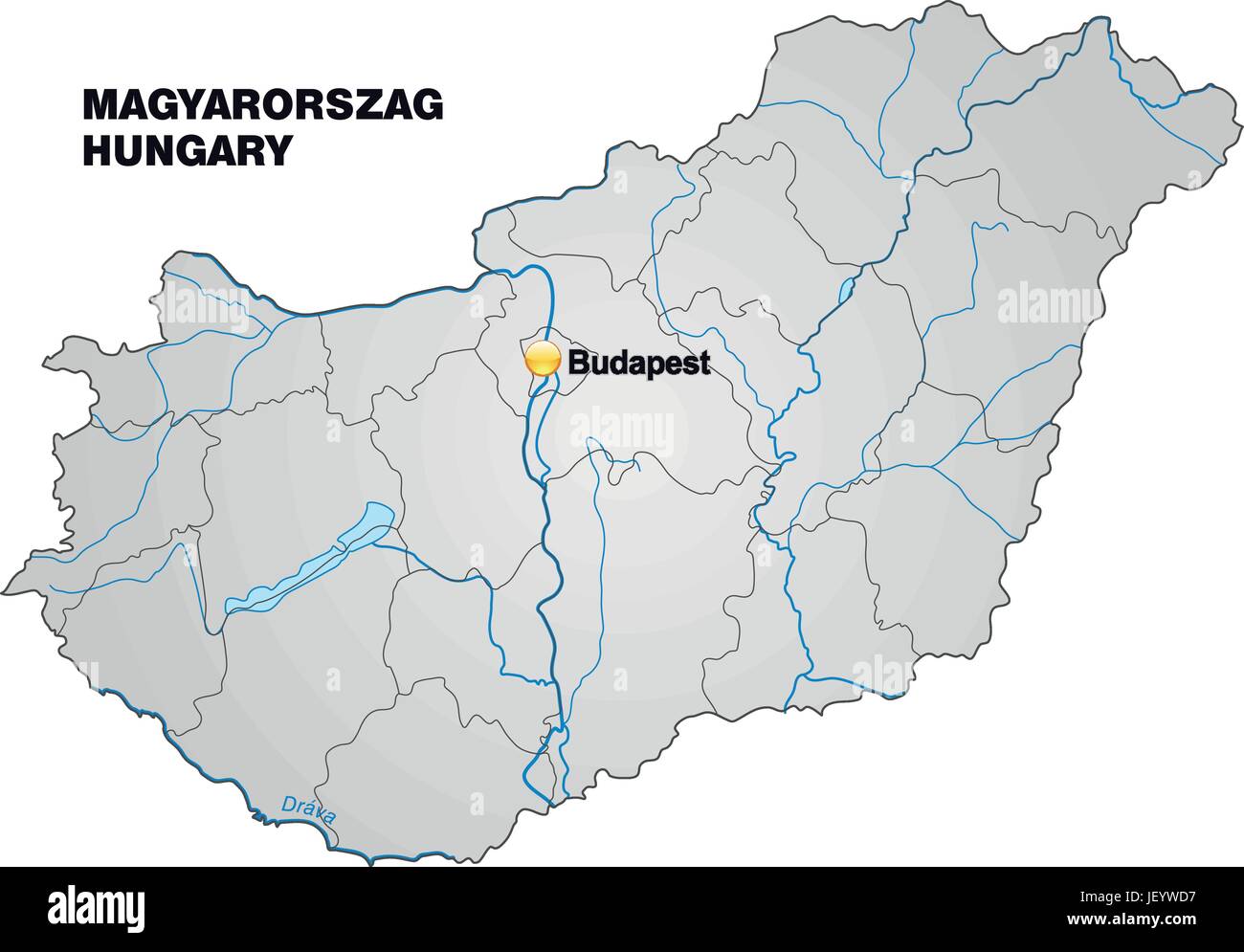 map of hungary with borders in gray Stock Vector Image & Art - Alamy