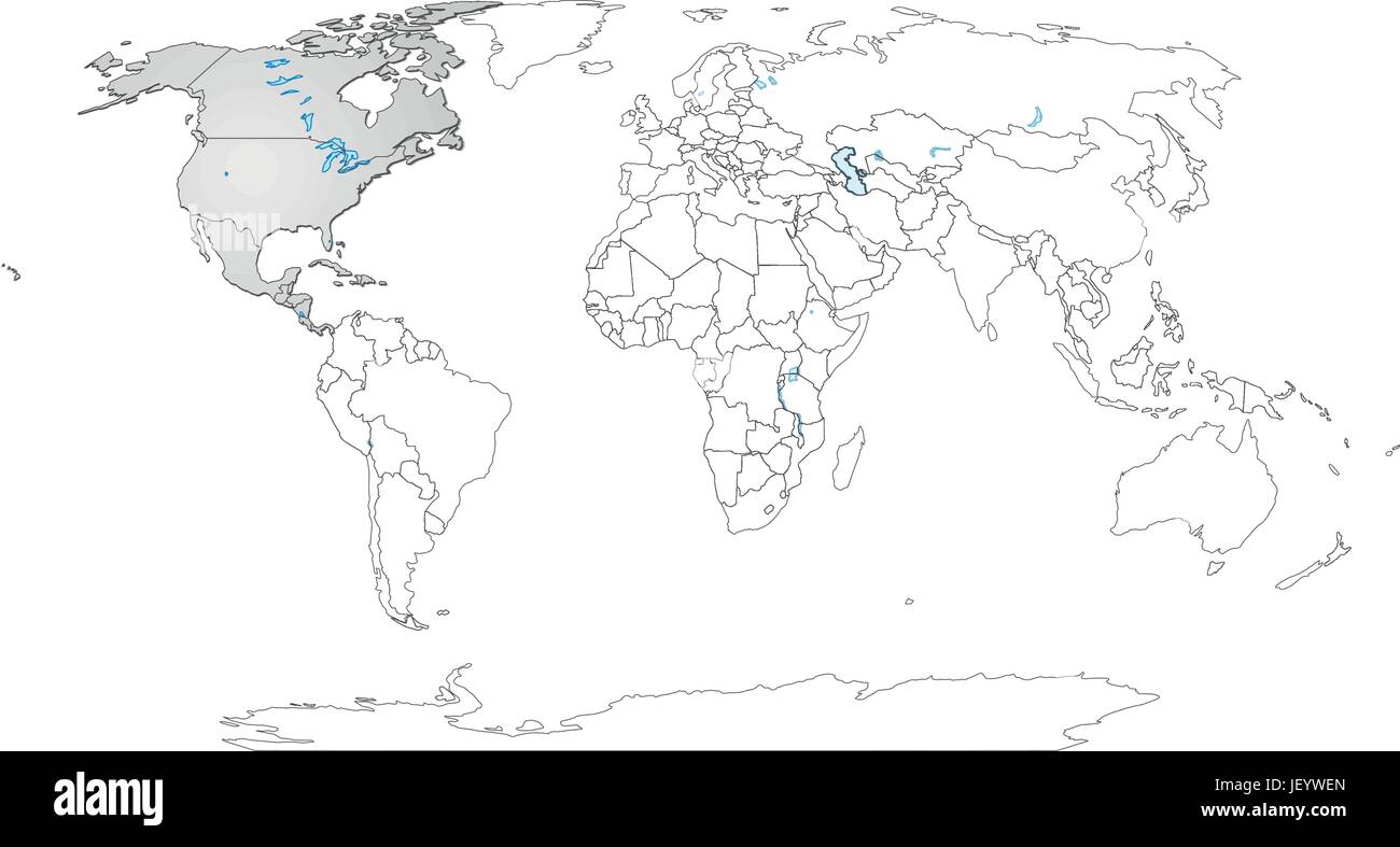 map of north america with boundaries in gray Stock Vector Image & Art ...
