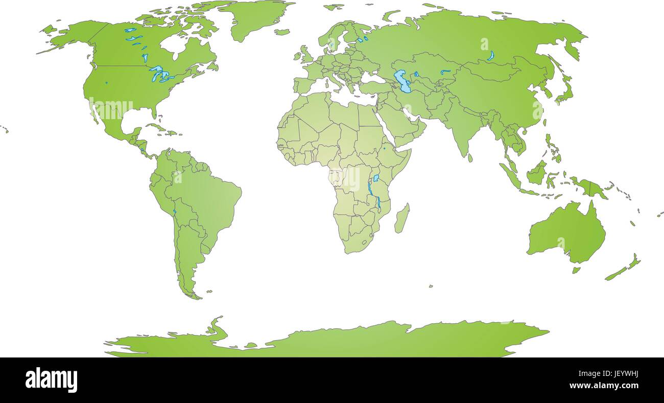 map of the world with borders in green Stock Vector Image & Art - Alamy