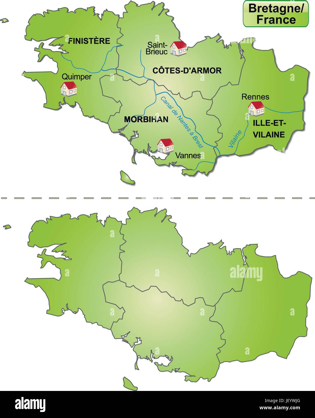 Map of brittany hi-res stock photography and images - Alamy