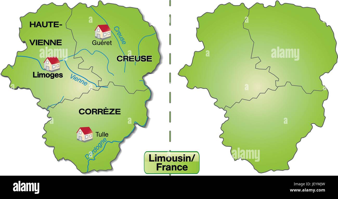 Limousin region map Stock Vector Images - Alamy