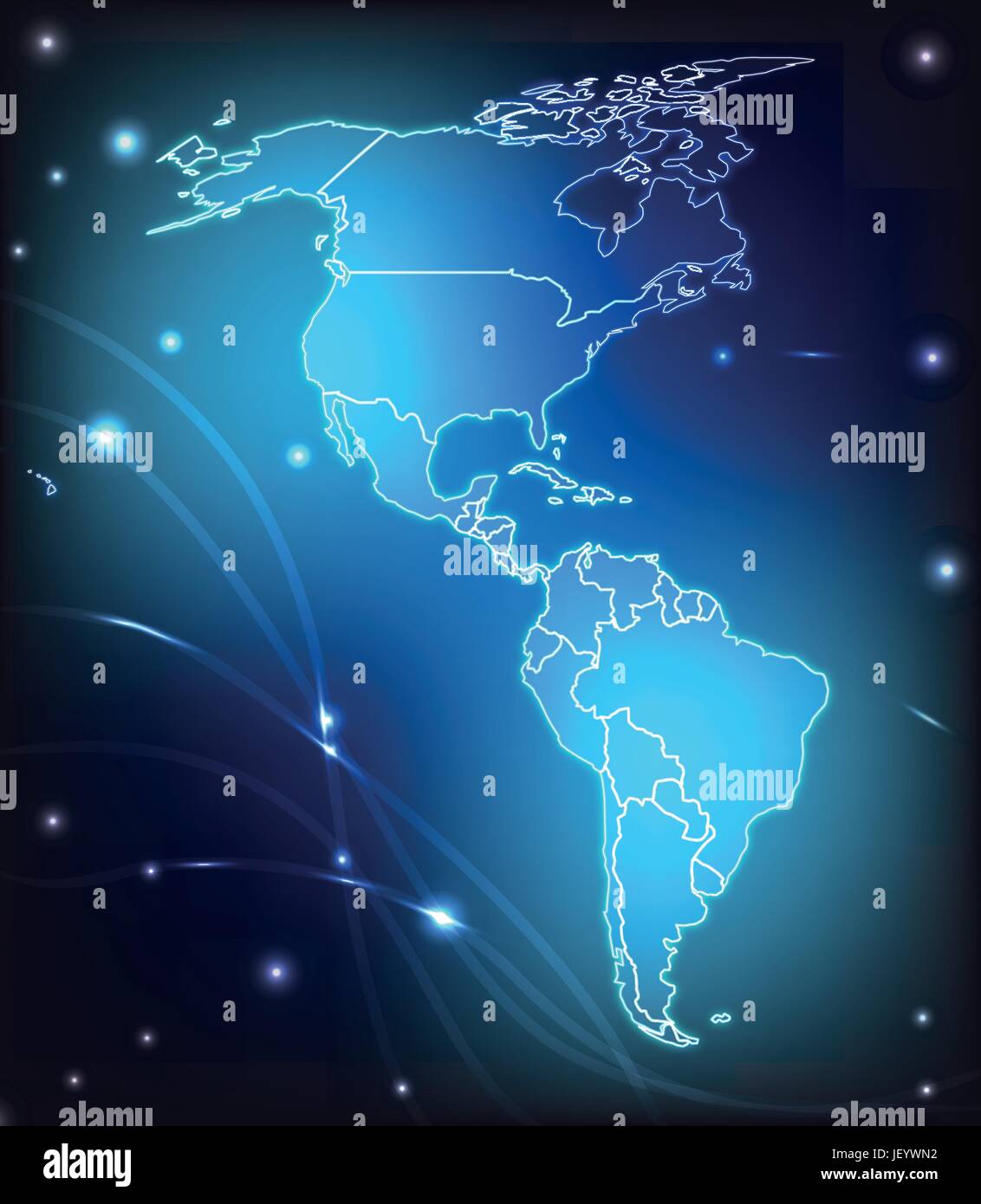 Neon map of america Stock Vector Images - Alamy