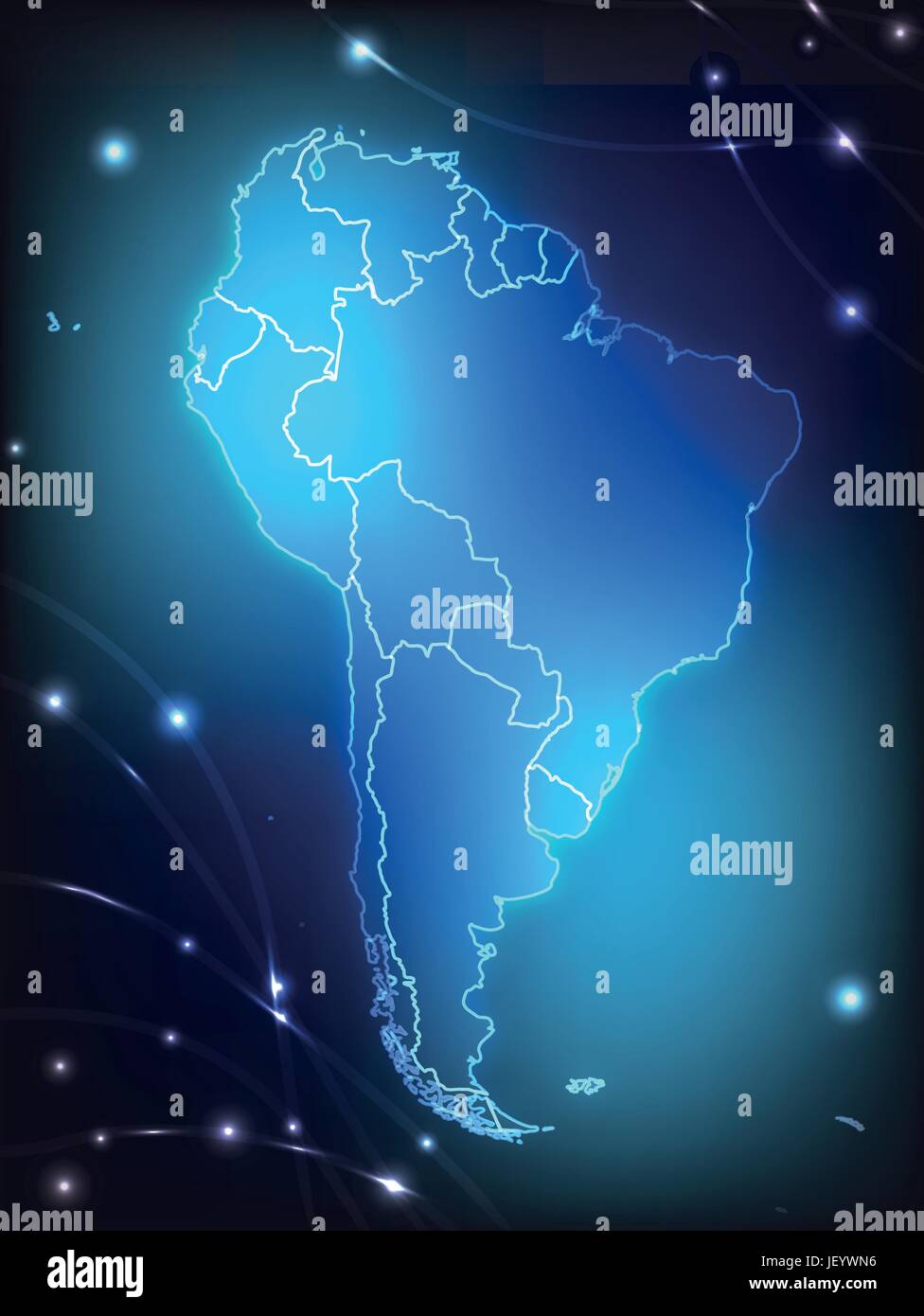 map of south america with borders in bright colors Stock Vector Image ...