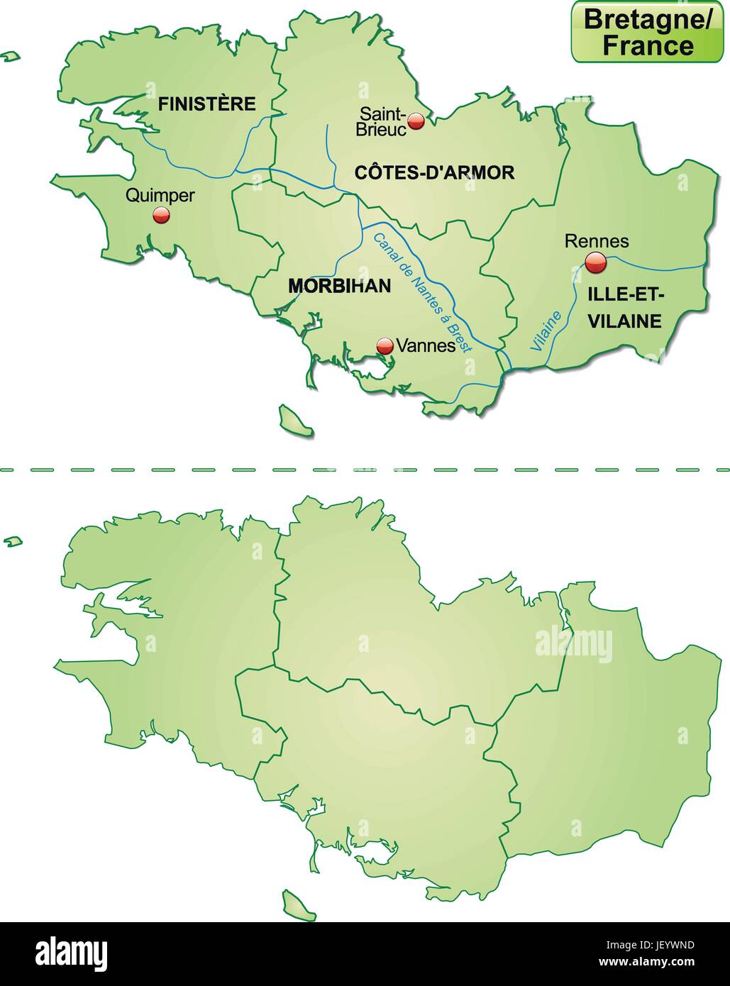 Map of brittany hi-res stock photography and images - Alamy