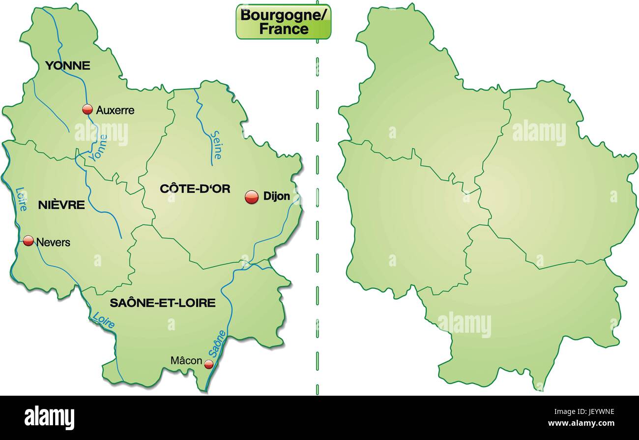 Burgundy region map Stock Vector Images - Alamy