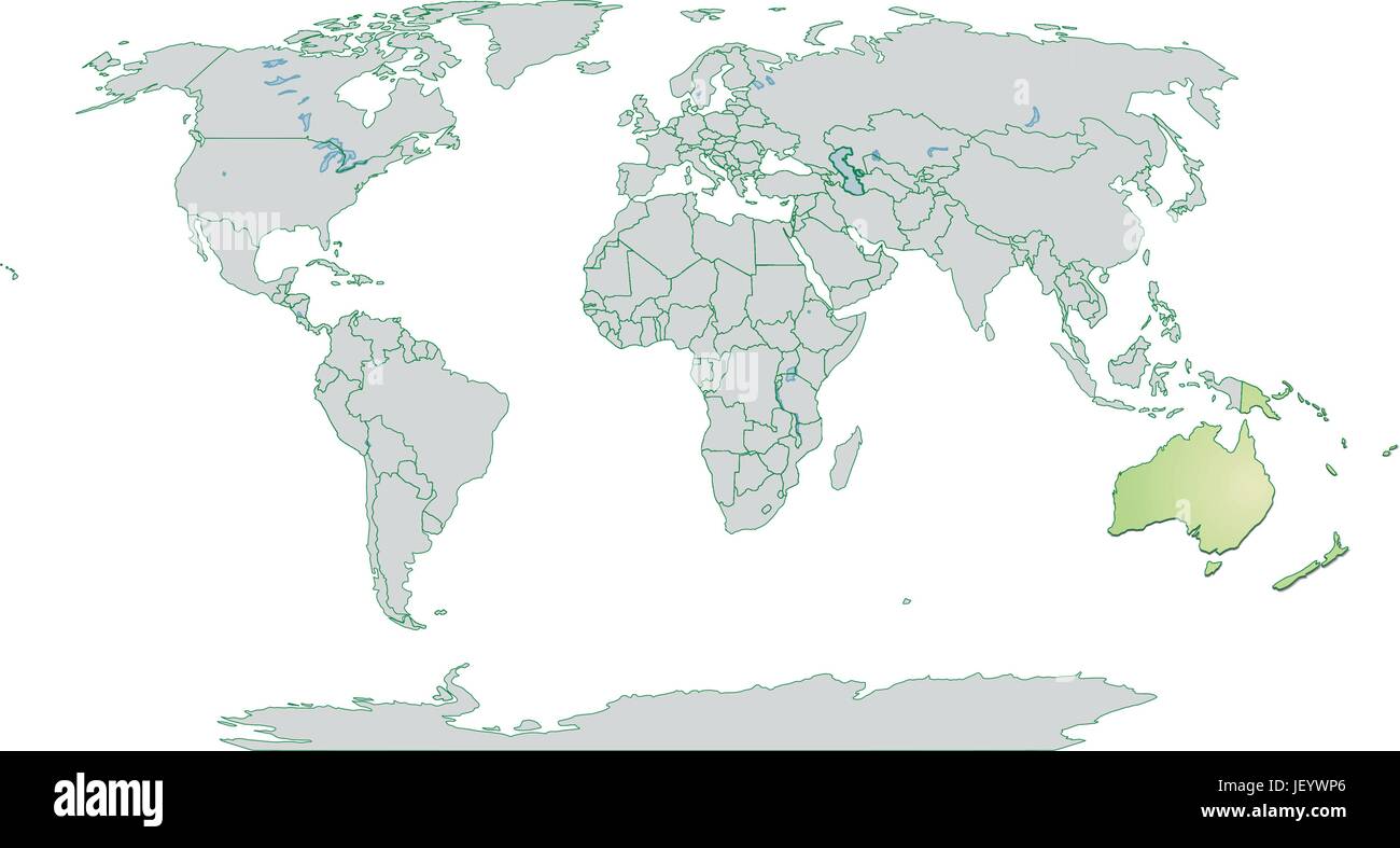 australia, card, outline, globe, planet, earth, world, borders, atlas ...