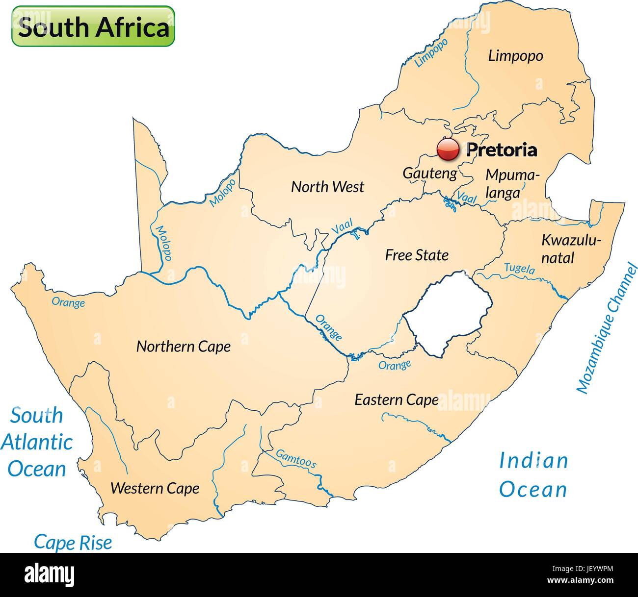 south africa, card, administration, borders, atlas, map of the world ...