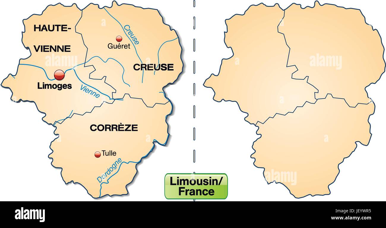 Limousin map vector Stock Vector Images - Alamy