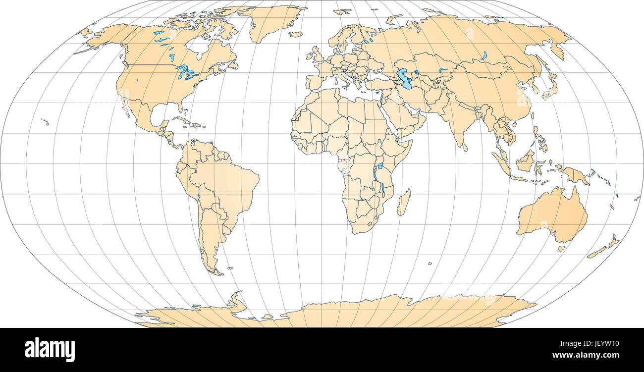 map of the world with borders in pastel orange Stock Vector Image & Art ...