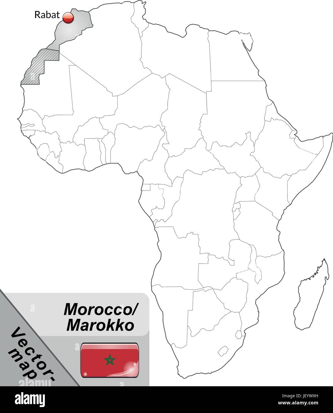 island map of morocco with capitals in gray Stock Vector Image & Art ...