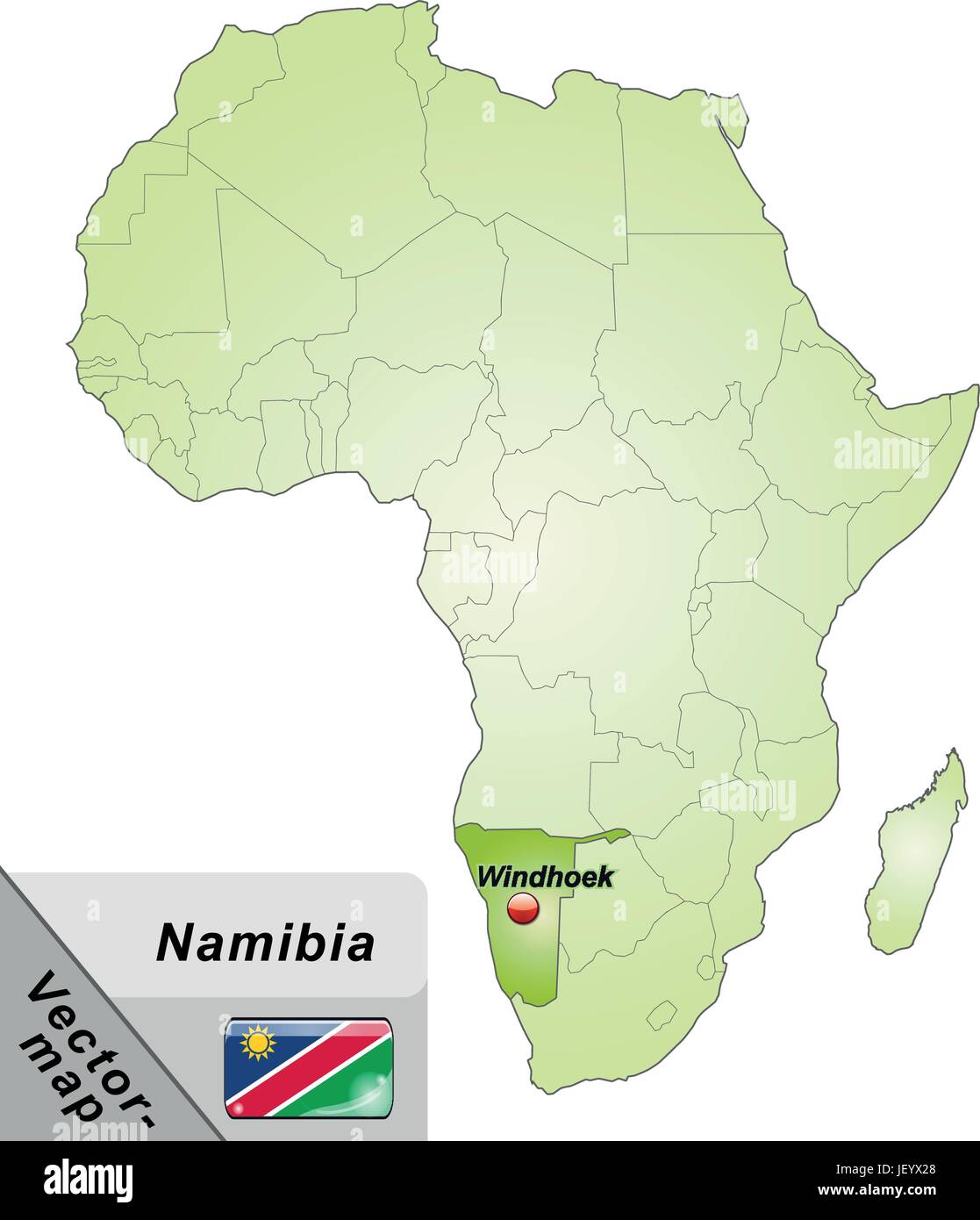 Namibia map borders cities hi-res stock photography and images - Alamy