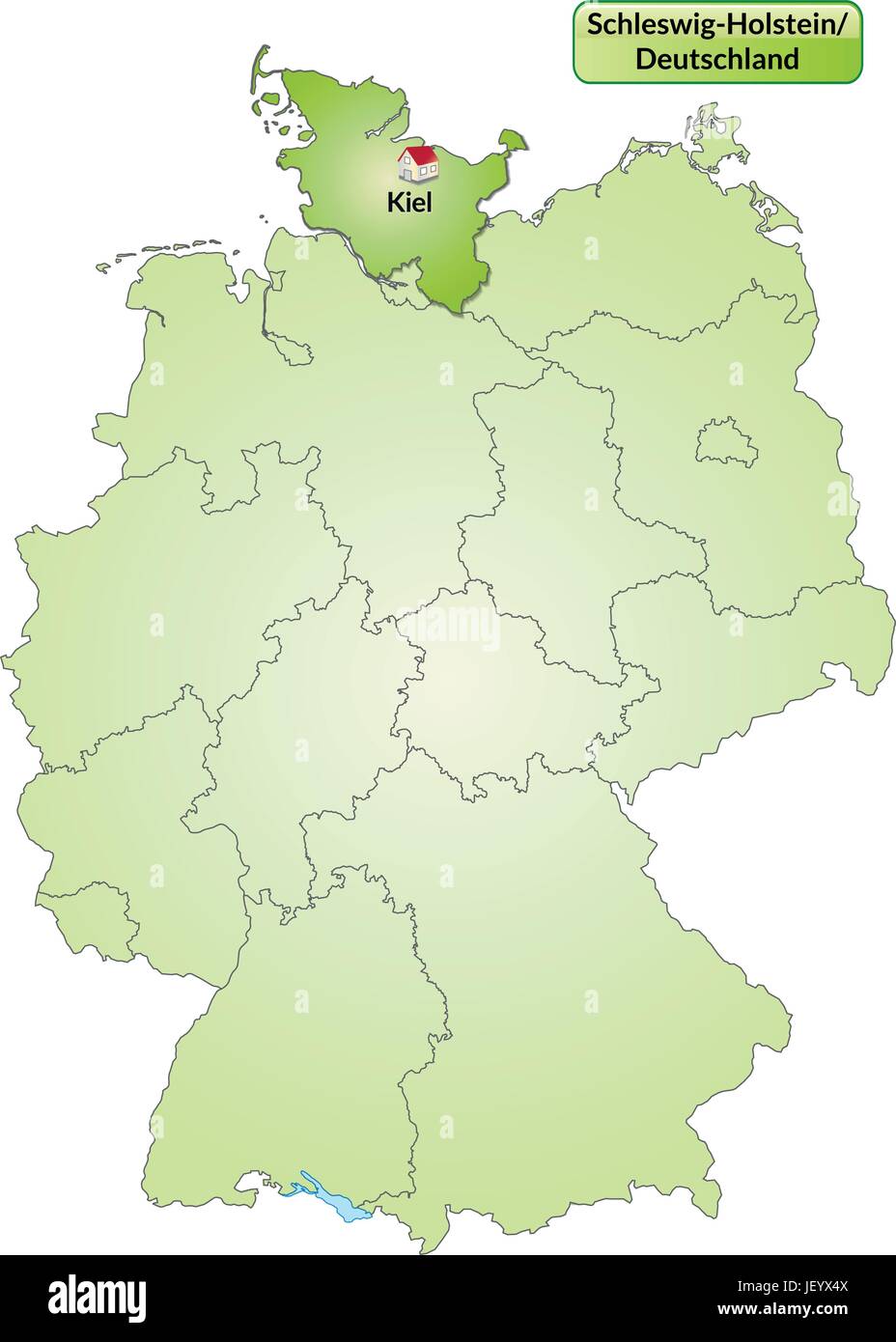 map of schleswig-holstein with capitals in green Stock Vector Image ...