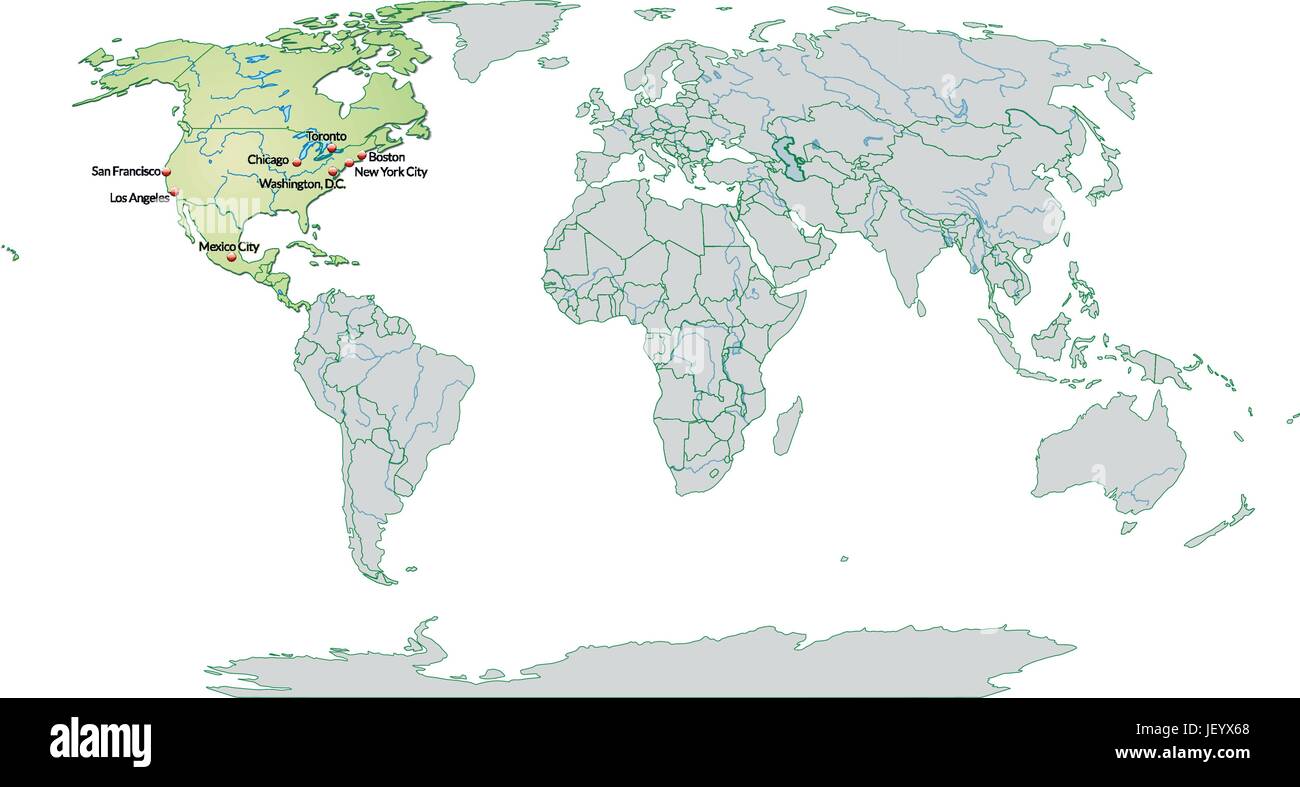 North america map hi-res stock photography and images - Alamy