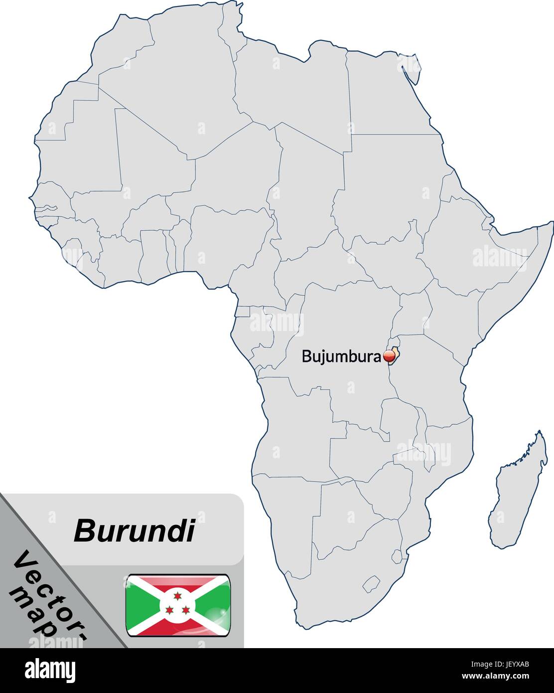 island map of burundi with capitals in pastelorange Stock Vector Image ...
