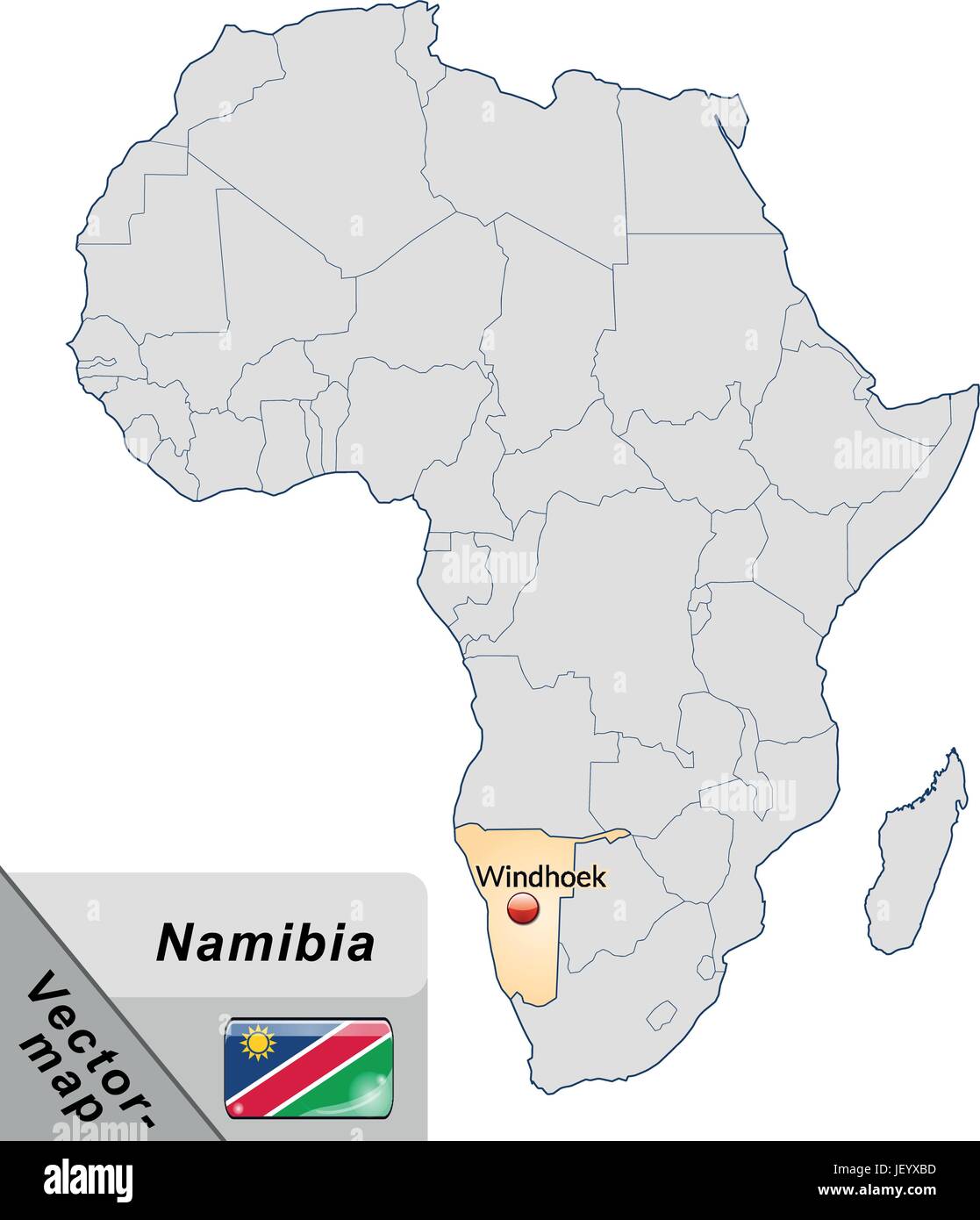 Mappa Africa Deserto Namib