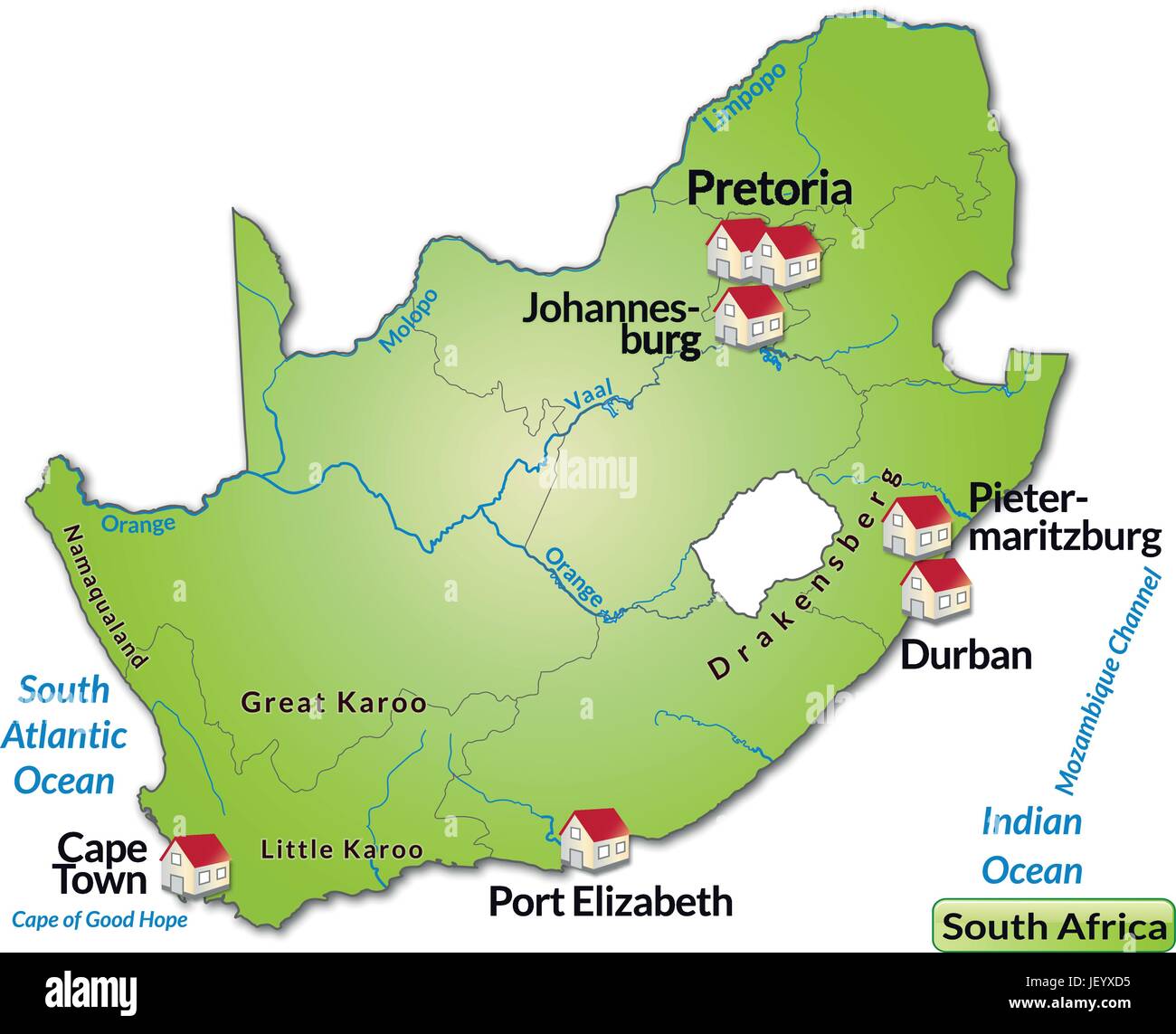 Map Of South Africa Offline Map And Detailed Map Of South Africa