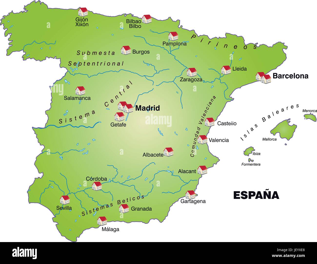 map of spain as infographic in green Stock Vector Image & Art - Alamy