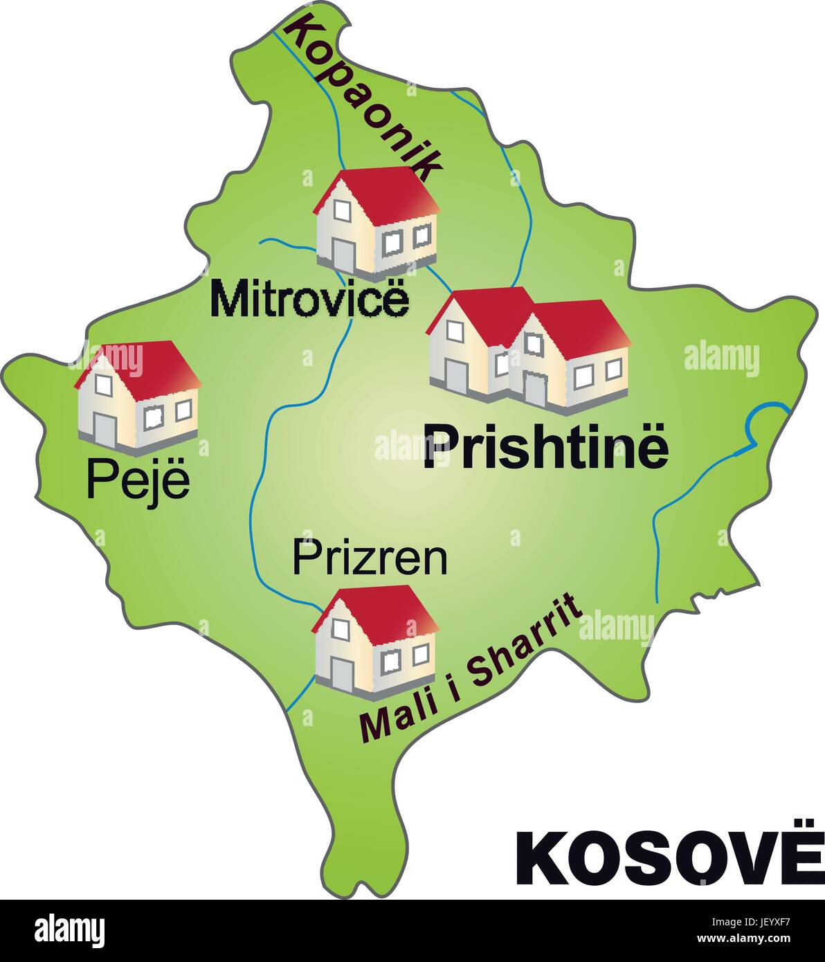 Kosovo outline map Stock Vector Images - Alamy