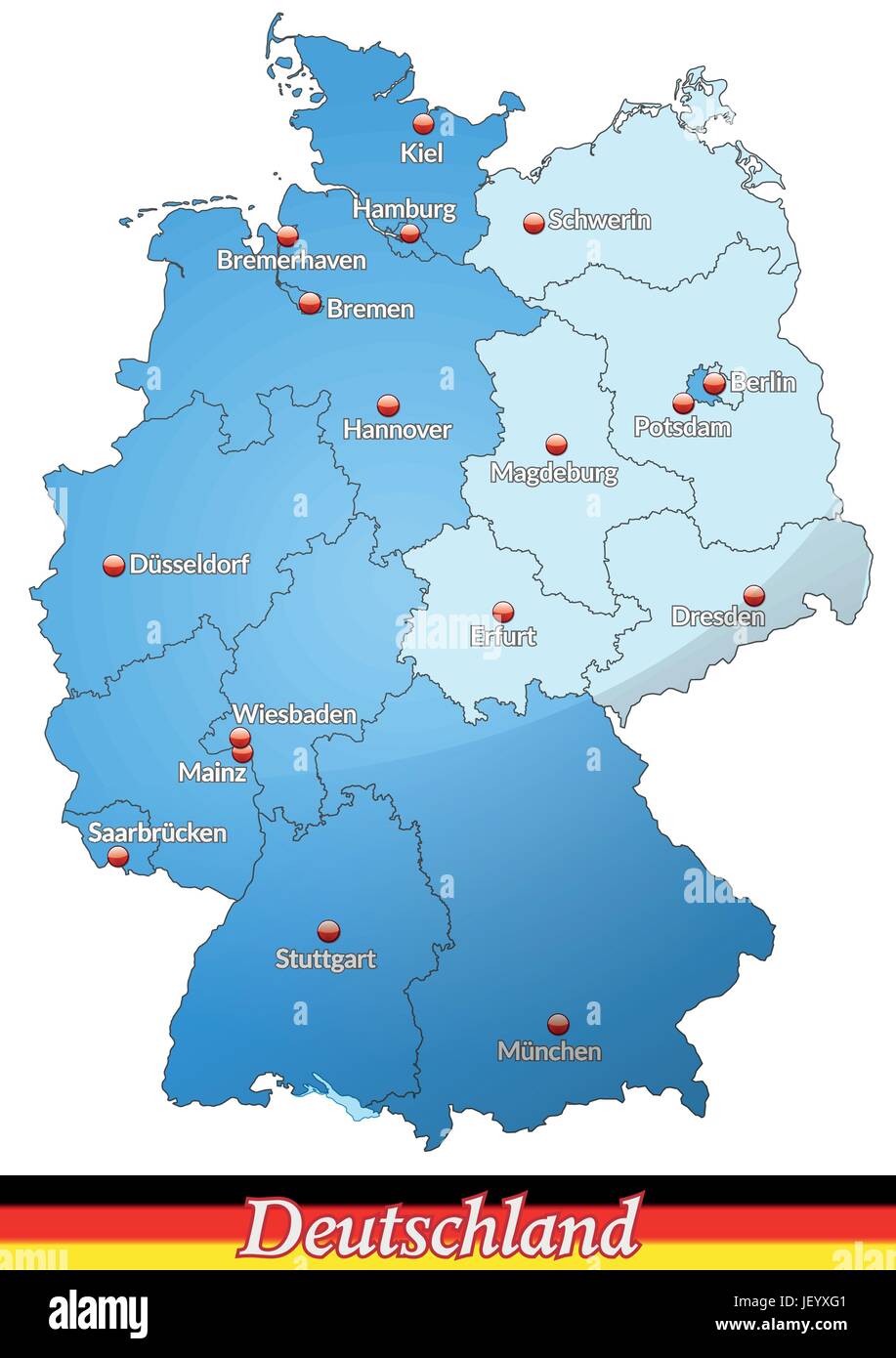 East and west germany map hi-res stock photography and images - Alamy