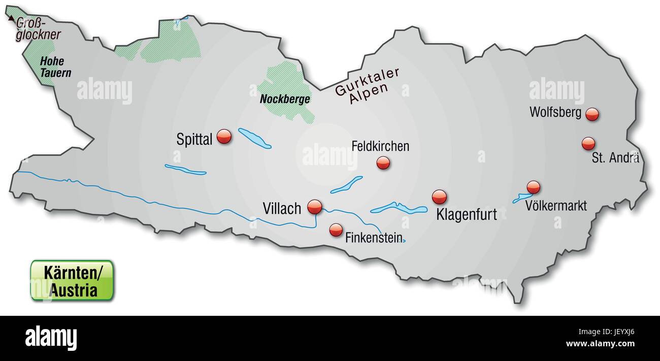 Carinthia Map Vector Stock Photos & Carinthia Map Vector Stock Images ...