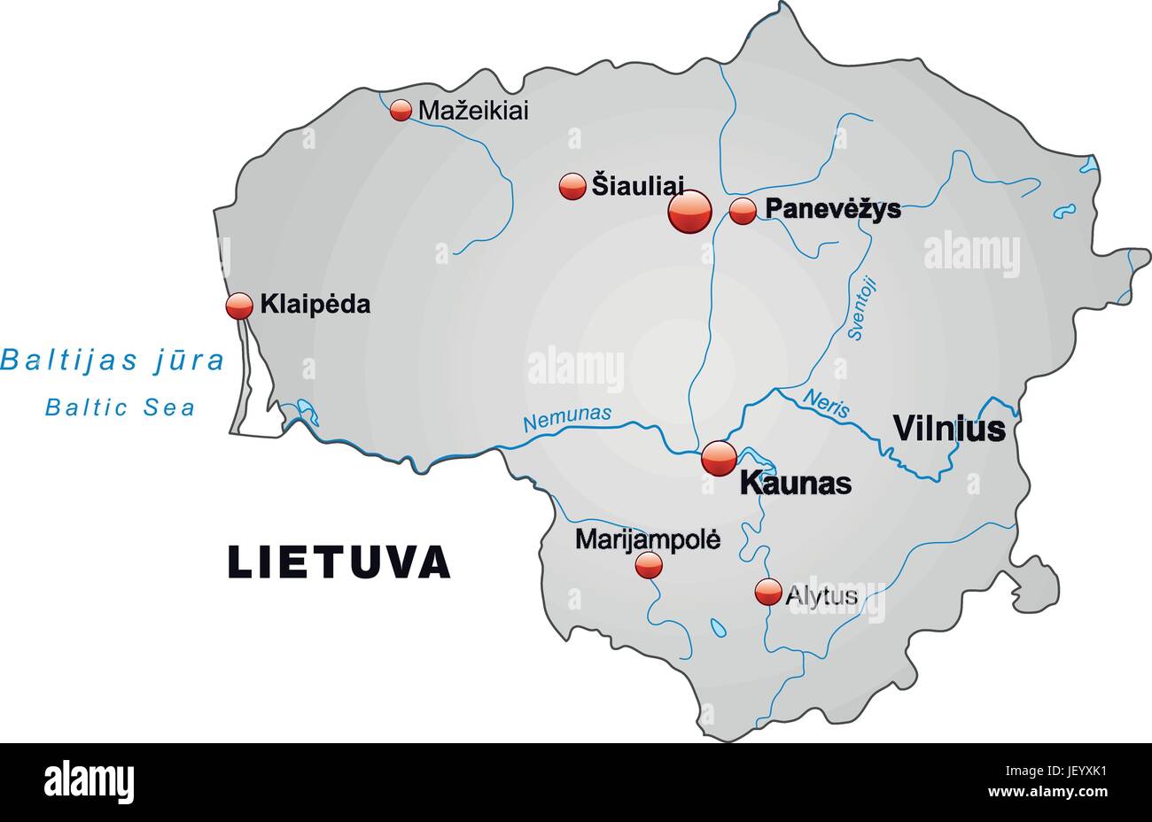 Litauenkarte hi-res stock photography and images - Alamy