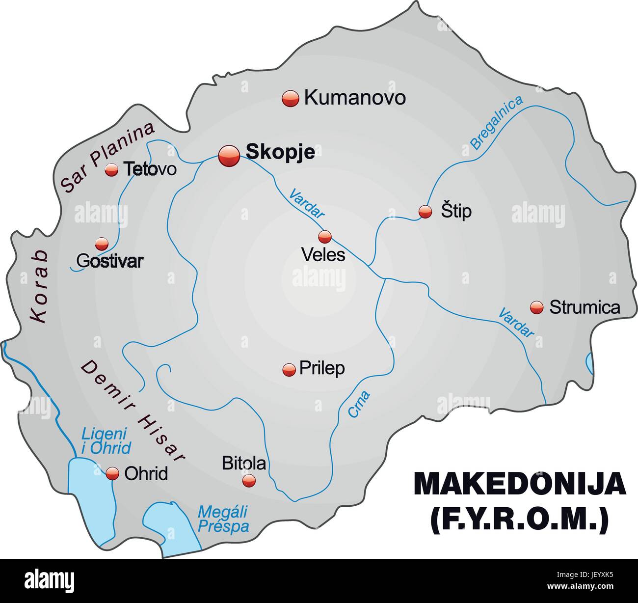Mazedonienkarte Stock Vector Images - Alamy