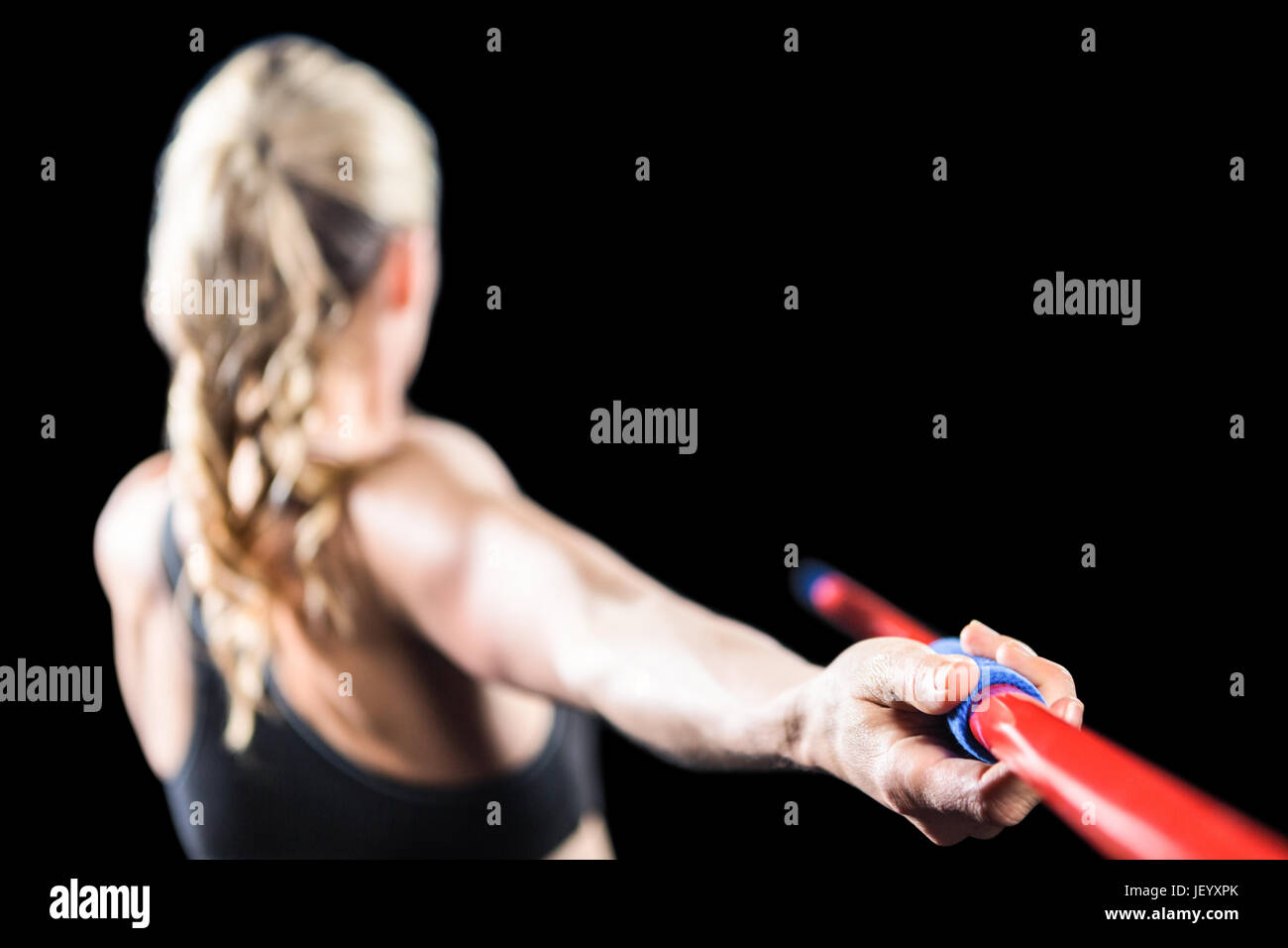 Athlete preparing to throw javelin Stock Photo - Alamy